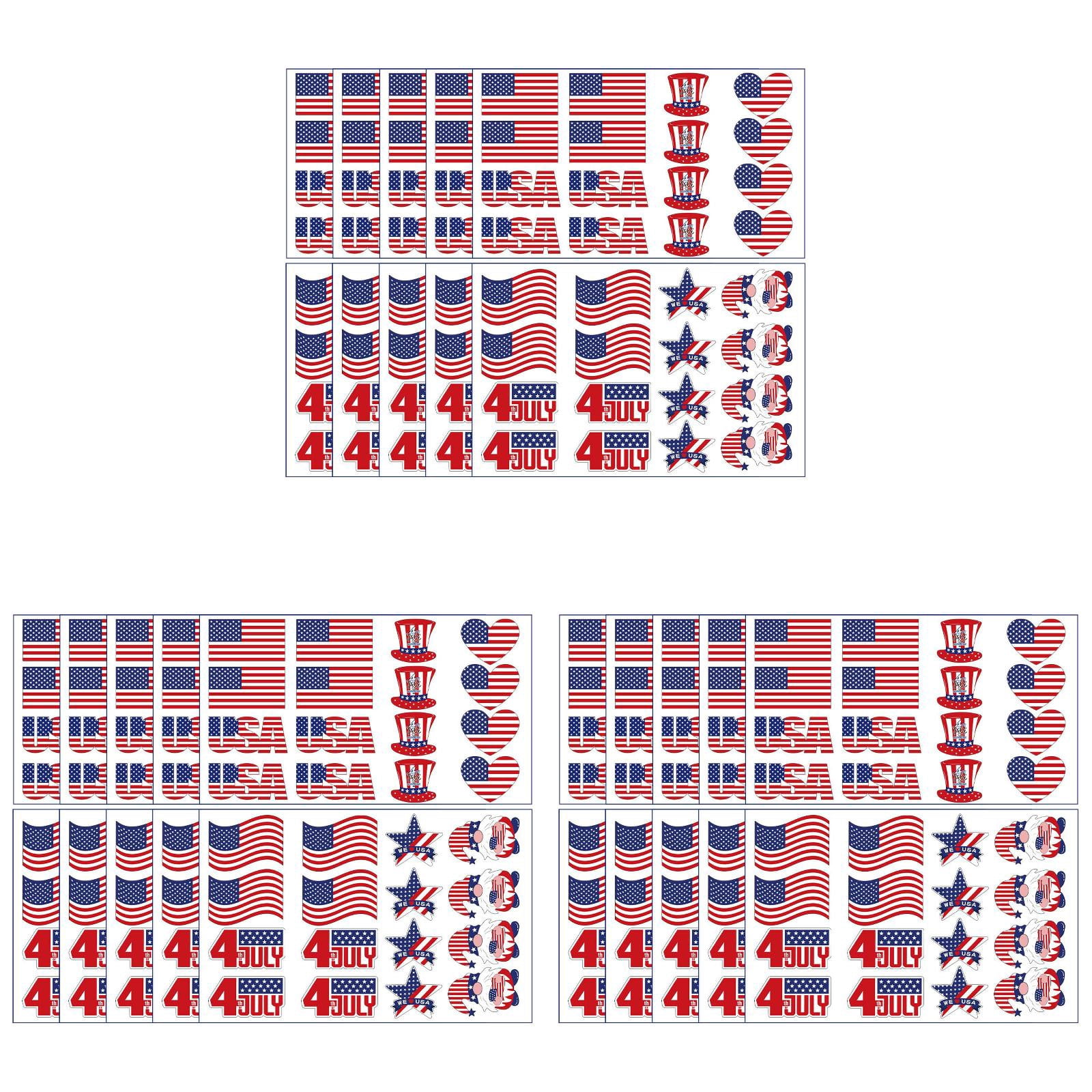 10 Sheets 4th of July Decor Stickers Patriotic Themed Face Tattoos ...