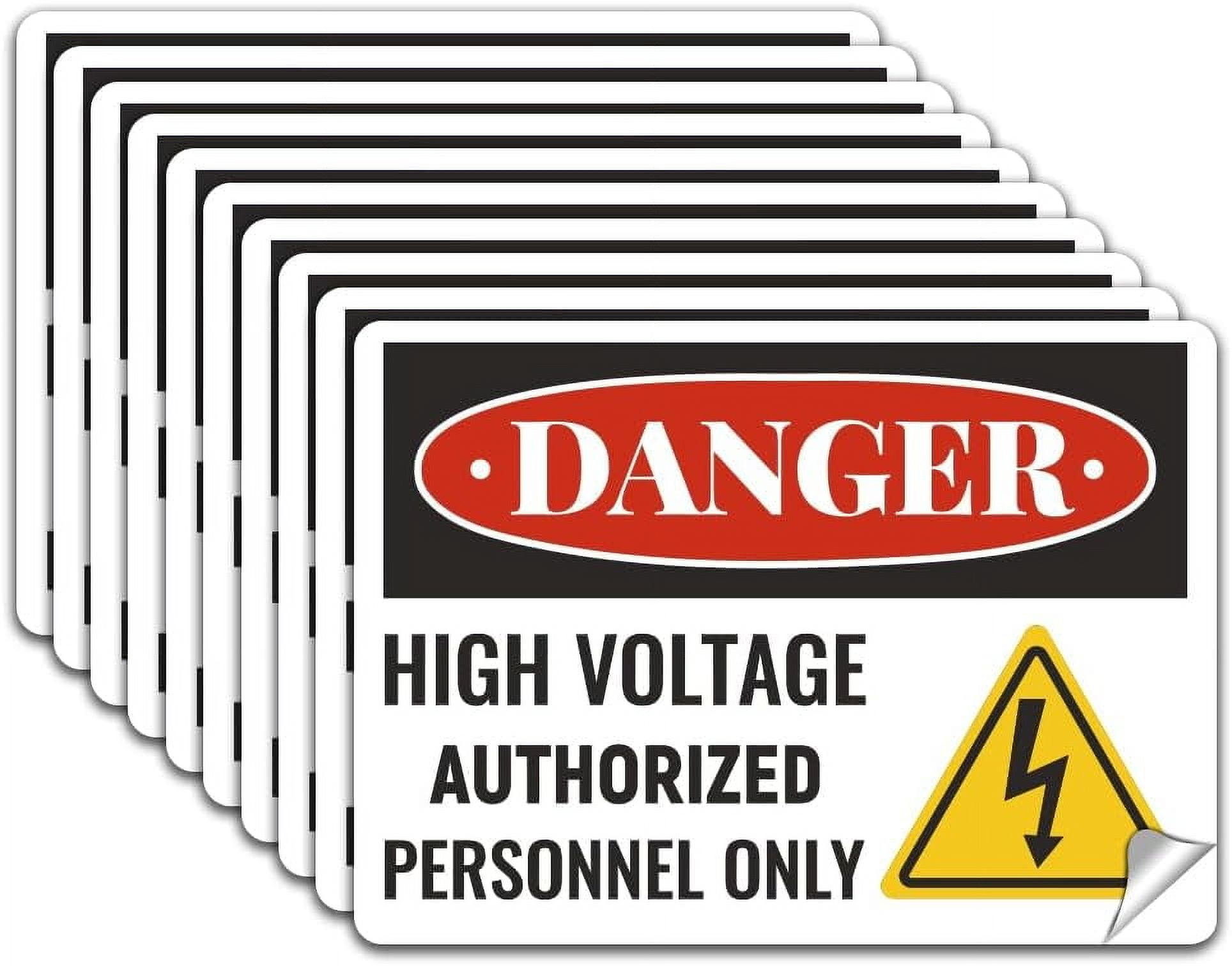 10 Sheets 5 x7 Inch Danger High Voltage Stickers Danger High Voltage ...