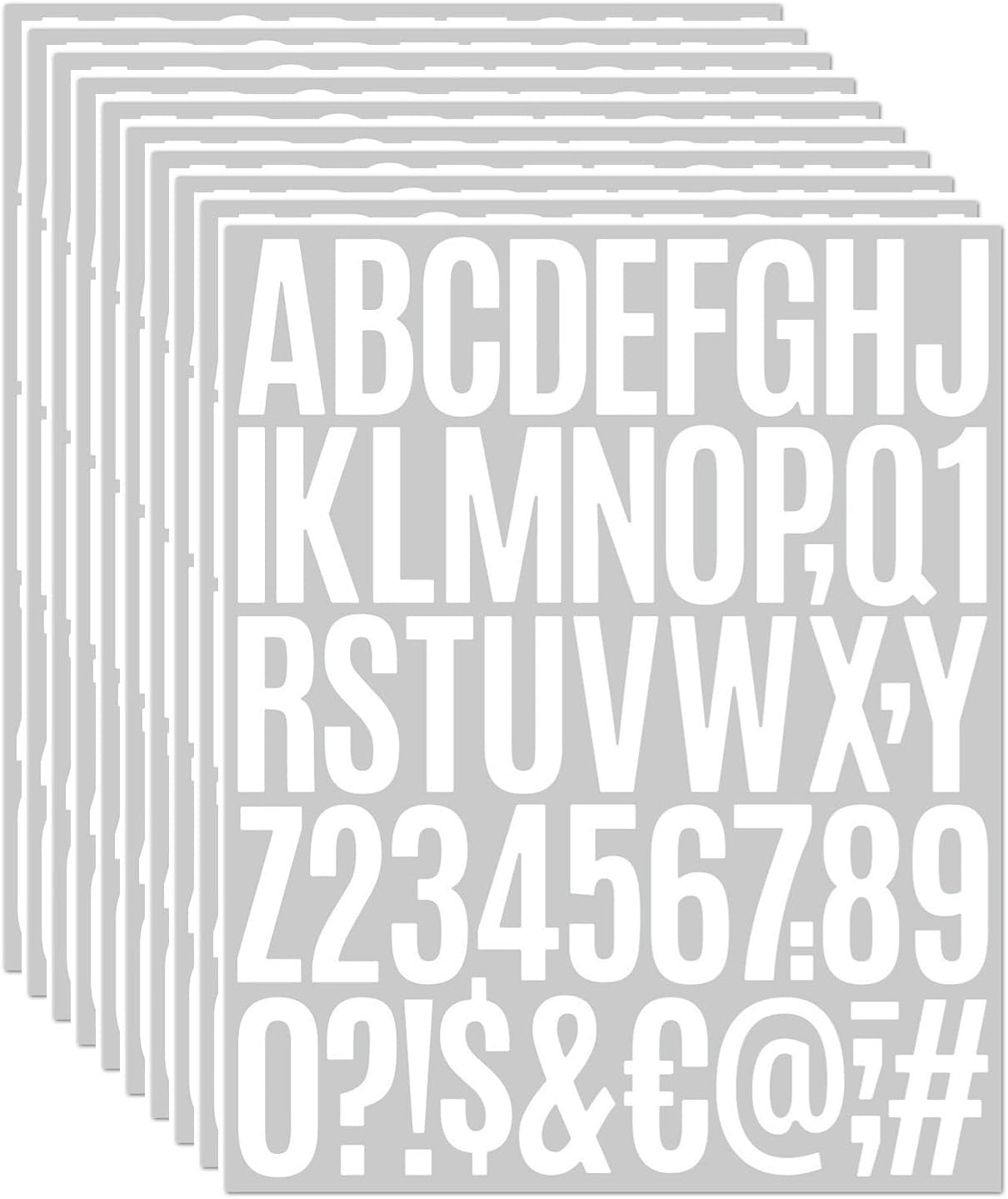 10 Sheets 500 Pcs Vinyl Letter Stickers, 2 inch Self-Adhesive Alphabet ...