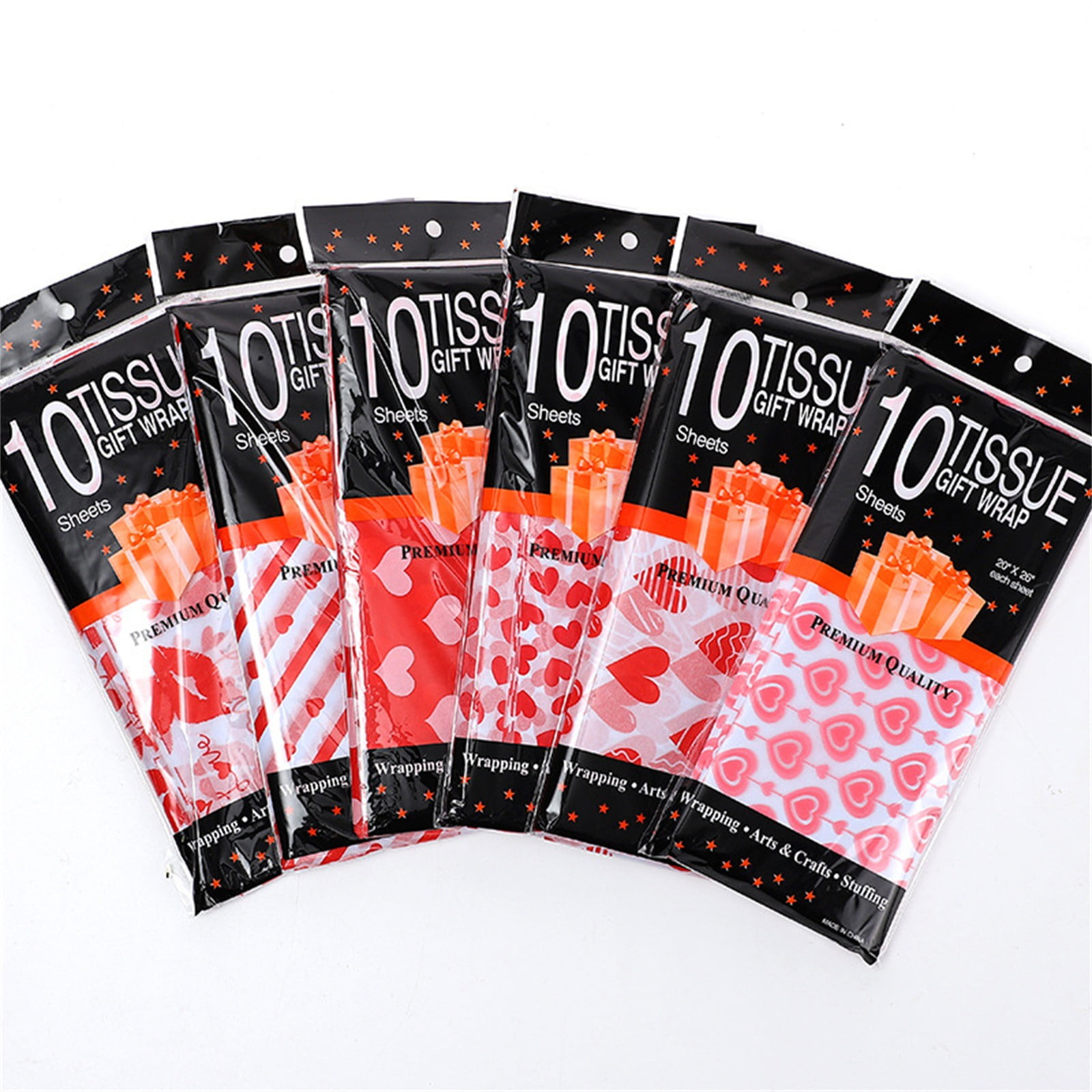 10 Sheets 50X66Cm Valentine's Day Love Tissue Paper, 17G Thin Craft ...