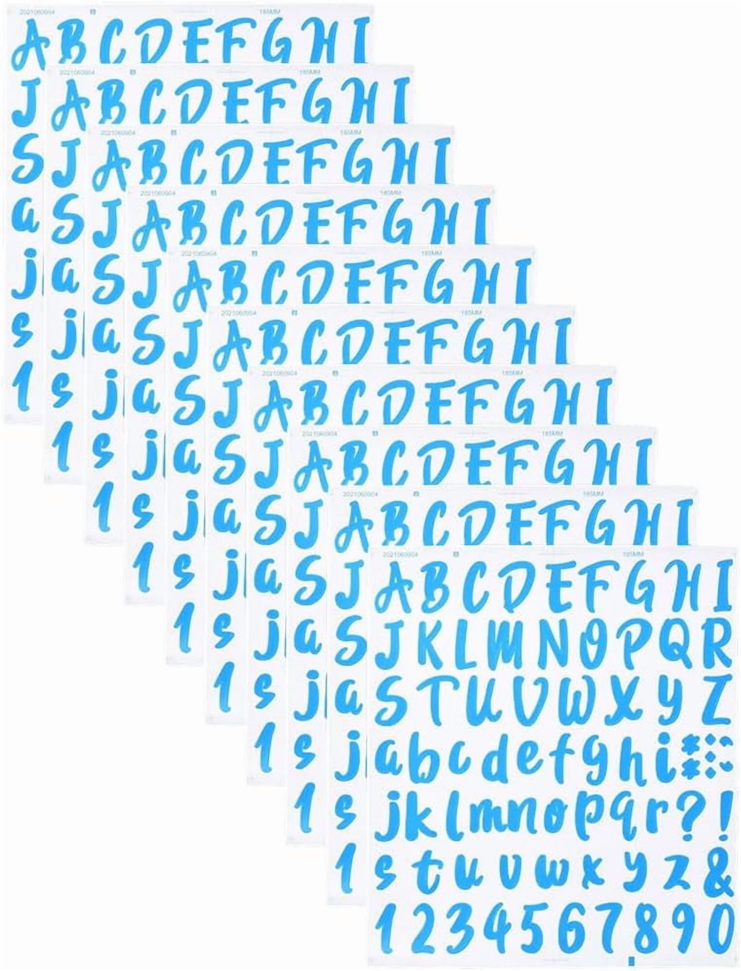 10 Sheets 720Pcs Number Alphabet Sign PVC Waterproof Self-Adhesive ...