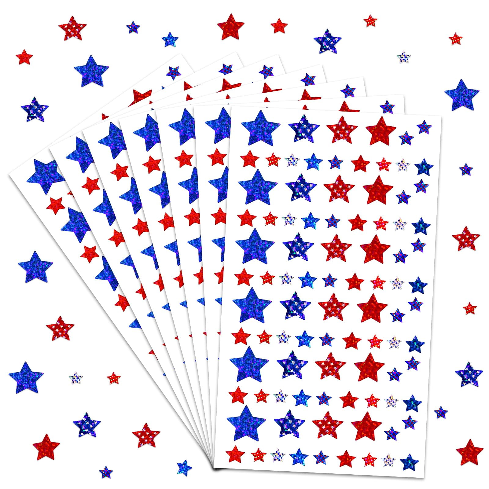 10 Sheets 900Pcs Patriotic Star Stickers 4th of July Star Stickers ...