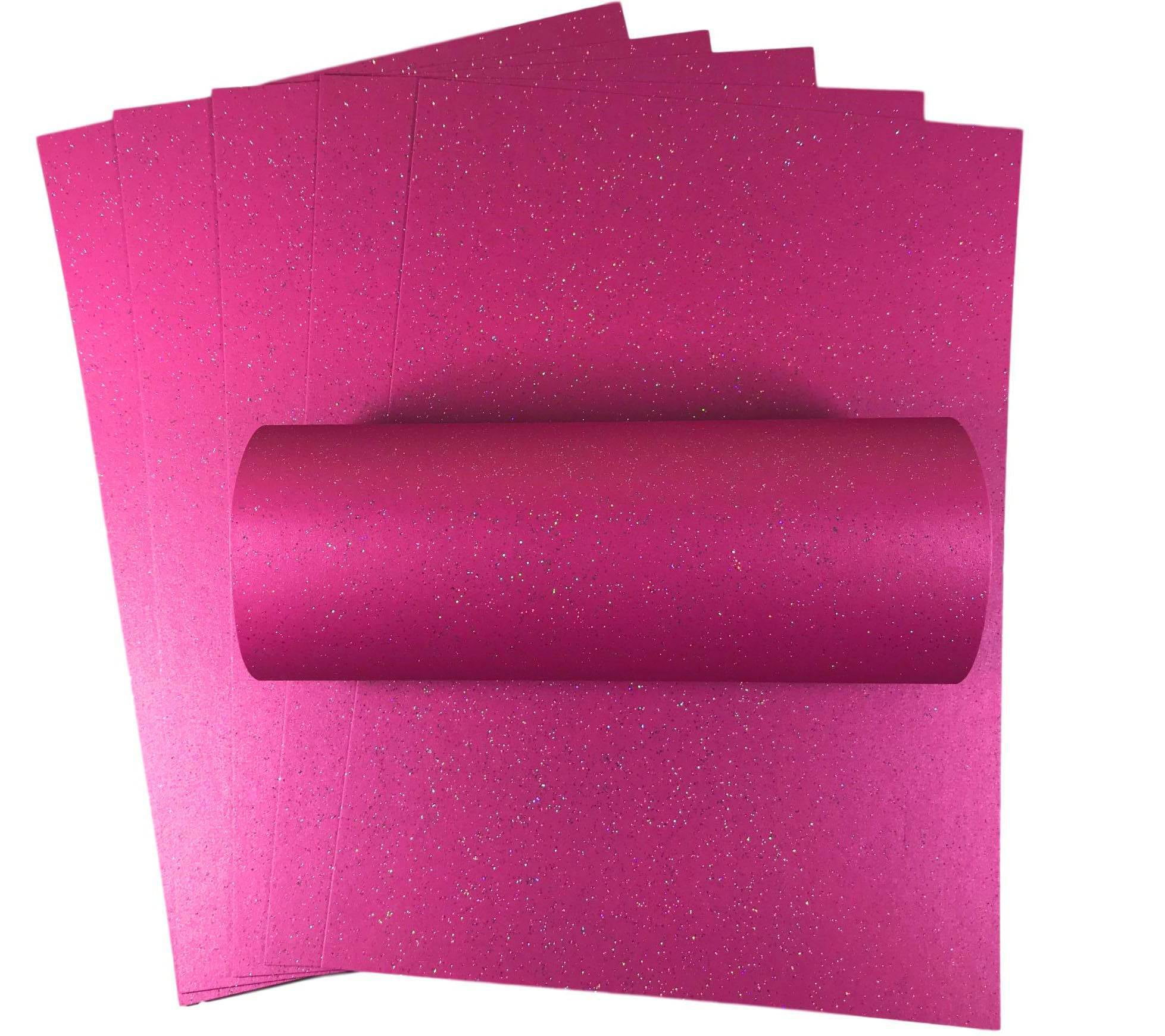 10 Sheets A4 Brilliant Rose Pink Iridescent Sparkle Card Quality 300gsm ...