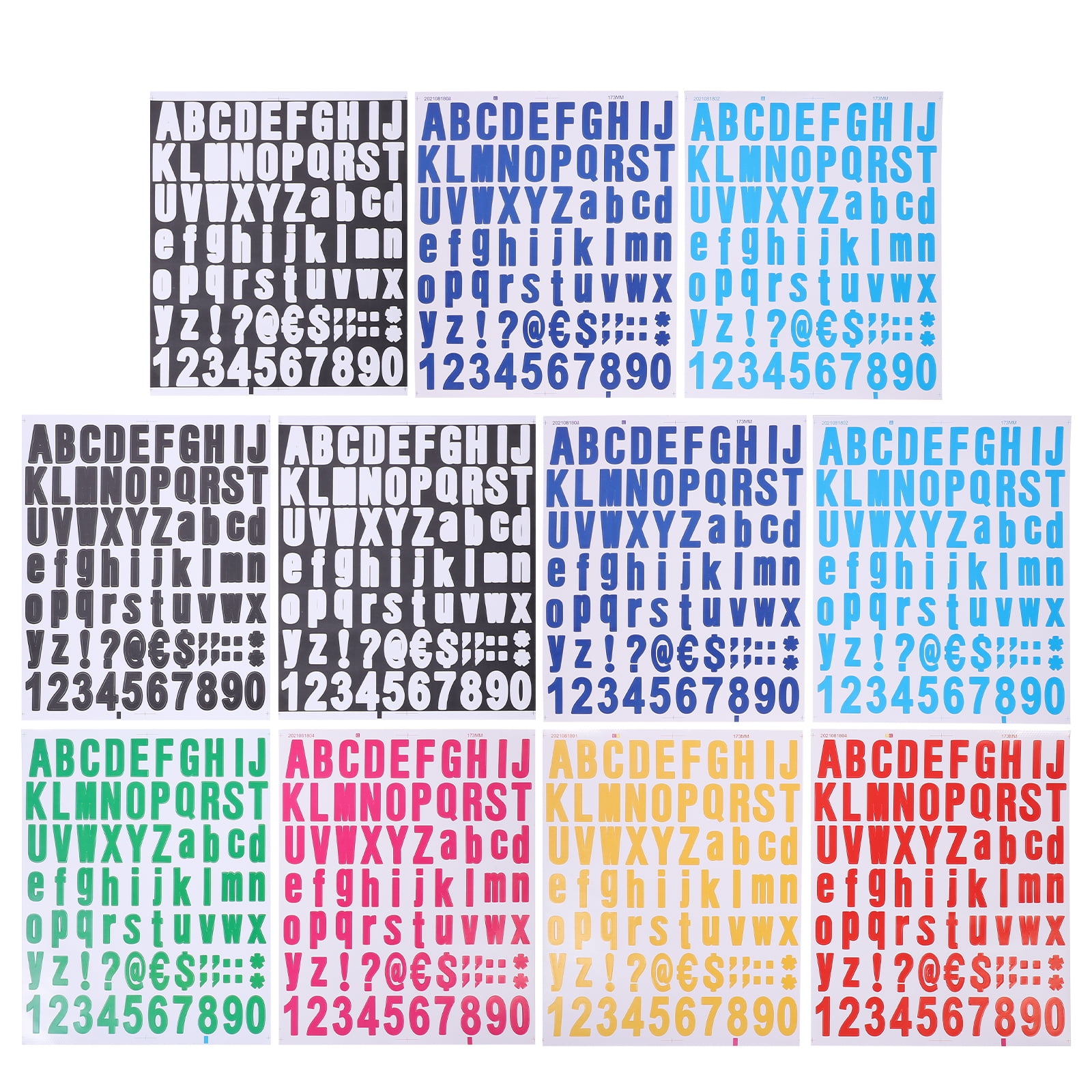 10 Sheets Alphabet Letter and Number Stickers for Signs Doors Business ...