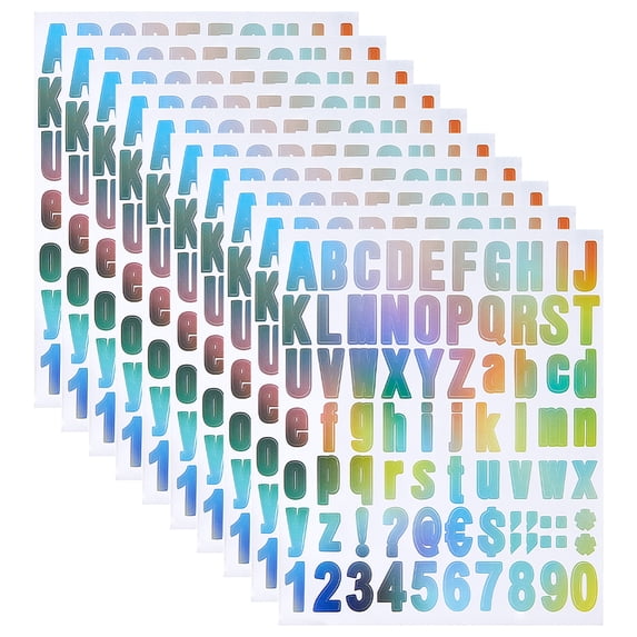 10 Sheets Alphabet Numbers Stickers Self Adhesive Label Stickers ...