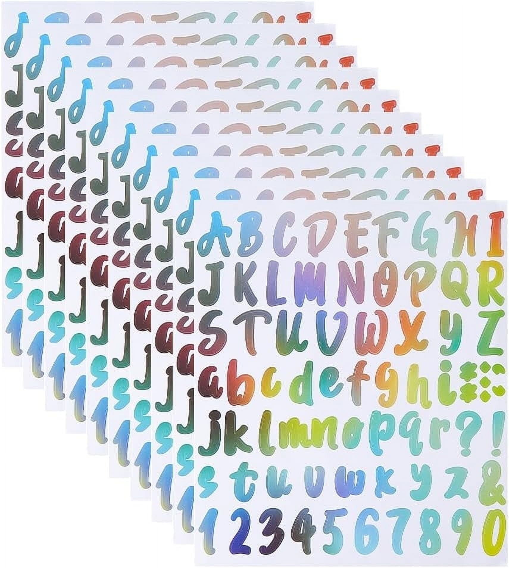 10 Sheets Alphabet Numbers Stickers Self Adhesive Label Stickers PVC ...