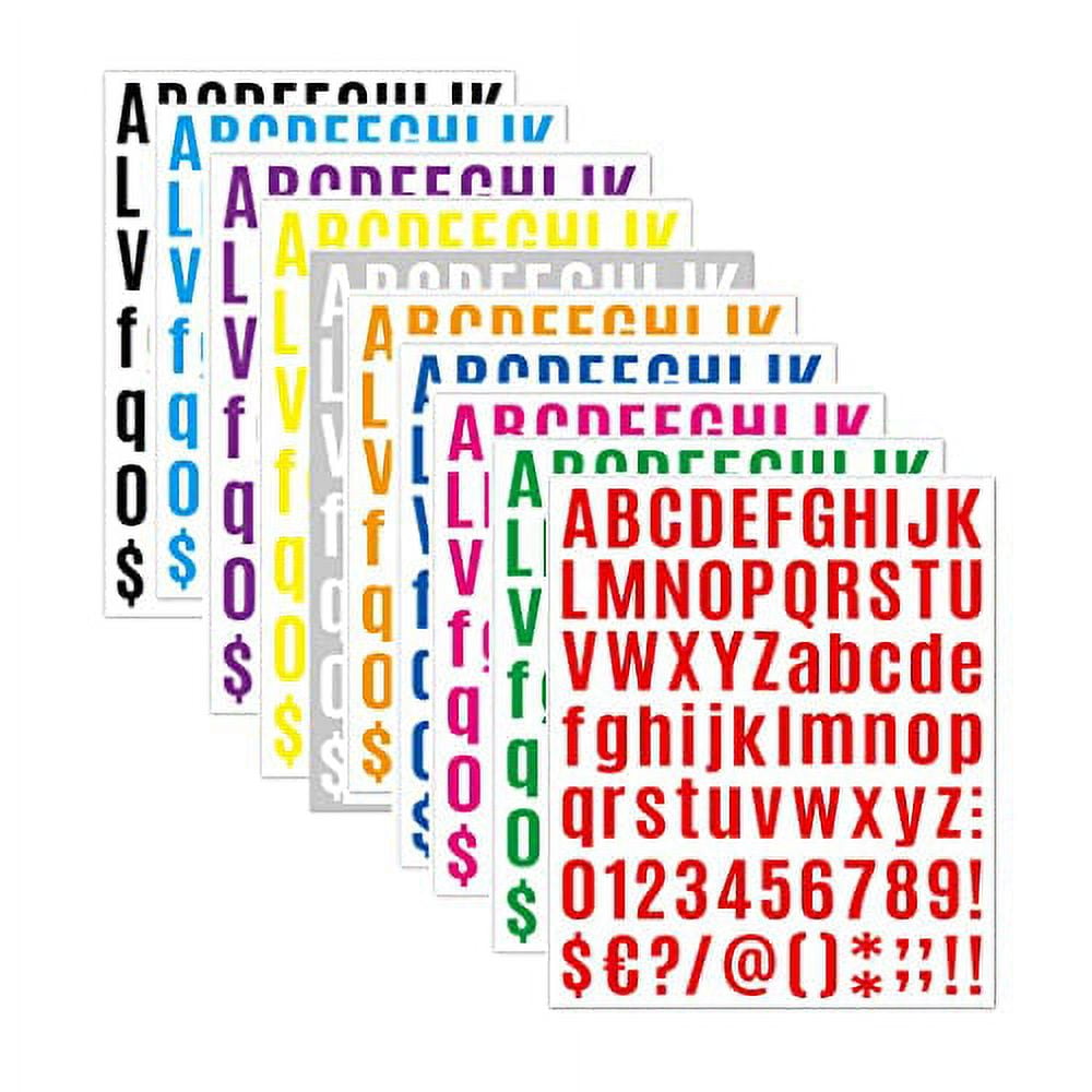 10 Sheets Alphabet Stickers 720 Alphabet Stickers Vinyl Self-Adhesive ...