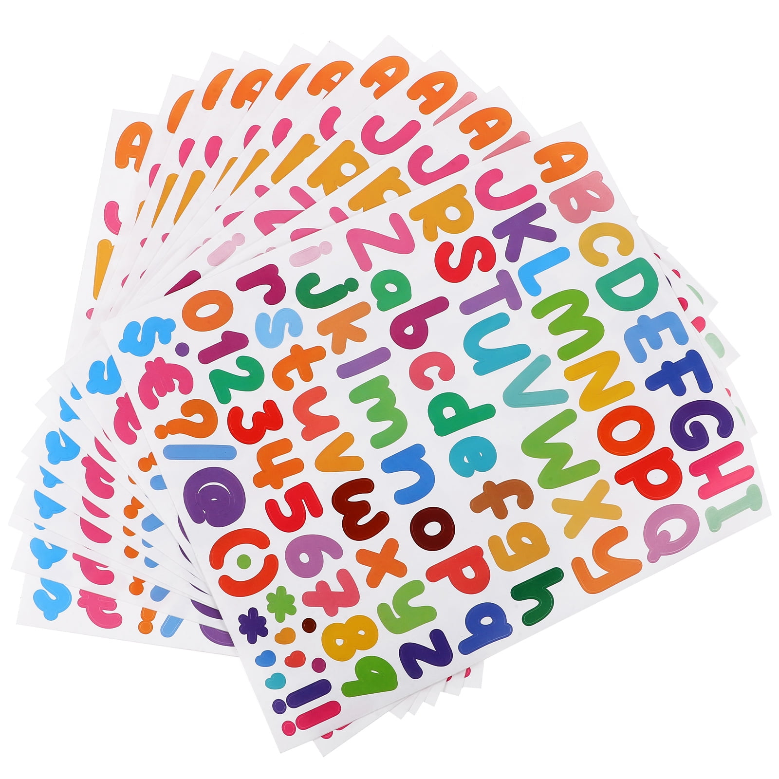 10 Sheets Alphabet Stickers Alphabets Letter Stickers Number Decals ...