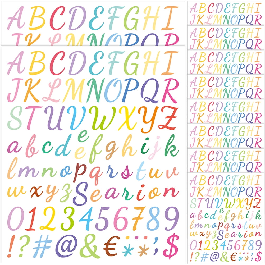 10 Sheets Alphabet Stickers Alphabets Letter Stickers Number Decals ...