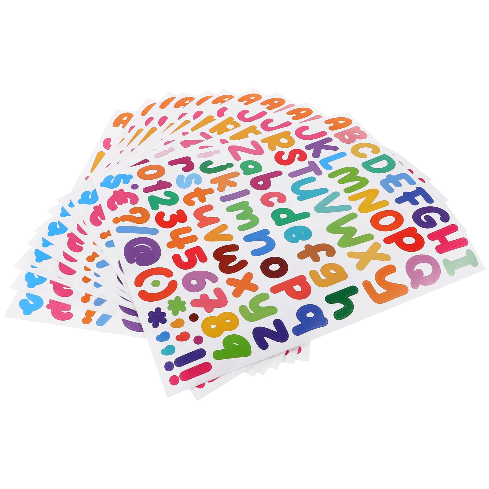 10 Sheets Alphabet Stickers Number Labels Scrapbook Self Adhesive ...