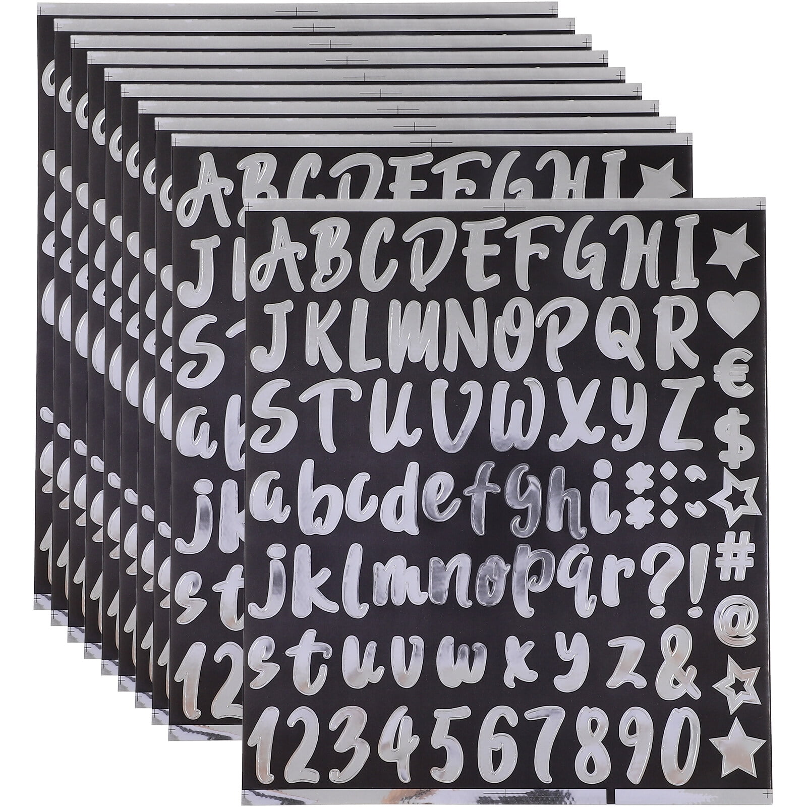 10 Sheets Alphanumeric Kit Doorplate Number Decals Mailbox Numbers ...