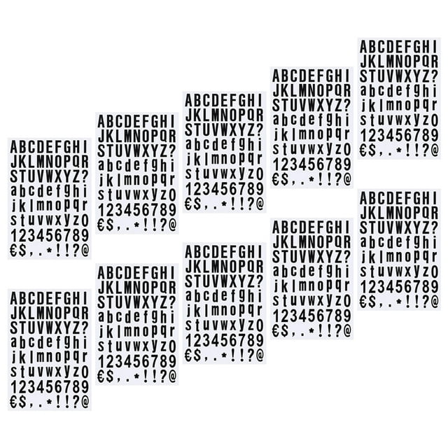 10 Sheets Alphanumeric Stickers Tiny Letter Mailbox Number Decals ...