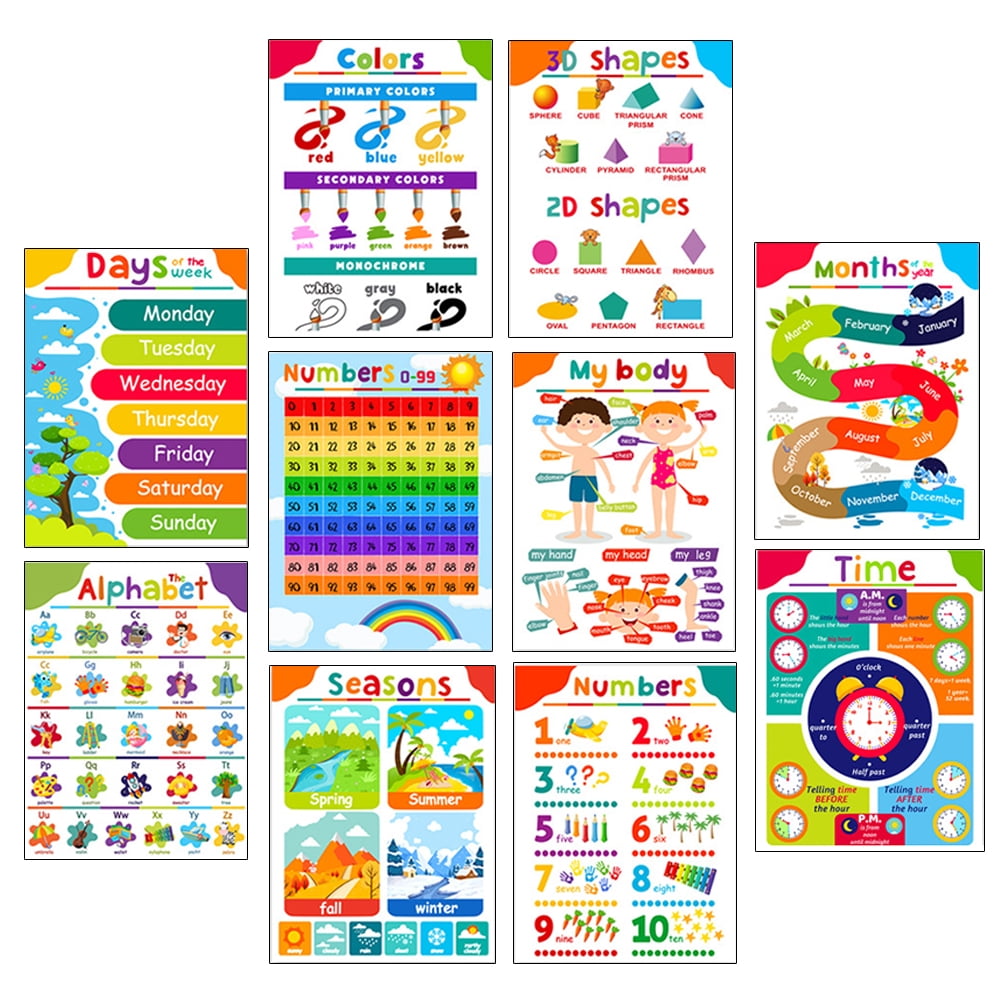 10 Sheets Alphanumeric Wall Sticker Nursery Stickers Alphabet Playroom ...