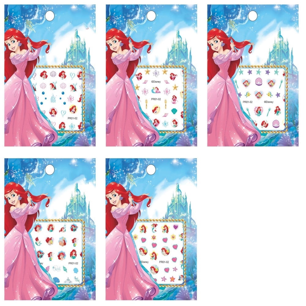 10 Sheets Ariel Inspired Mermaid Princess Cartoon Nail Stickers for ...