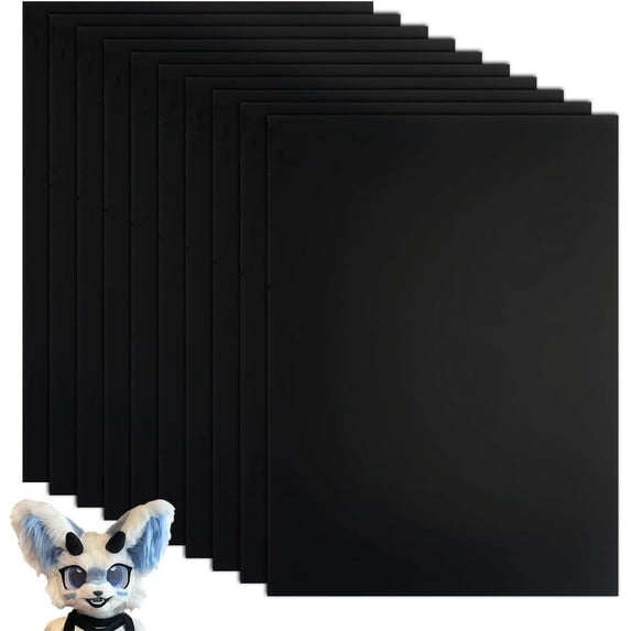 10 Sheets Black Fursuit Eyes DIY Plastic Sheet 0.5mm Thick Waterproof ...
