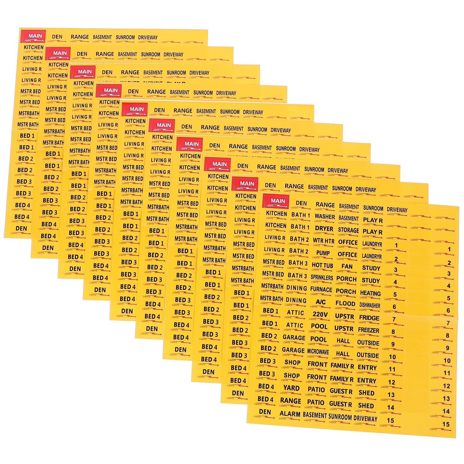 10 Sheets Breaker Panel Label Stickers Electrical Box - Walmart.com