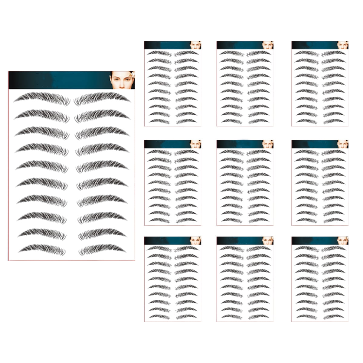 10 Sheets Brow Tattoo Stickers Tattoo Eyebrow Peel Off Temporary Tint ...