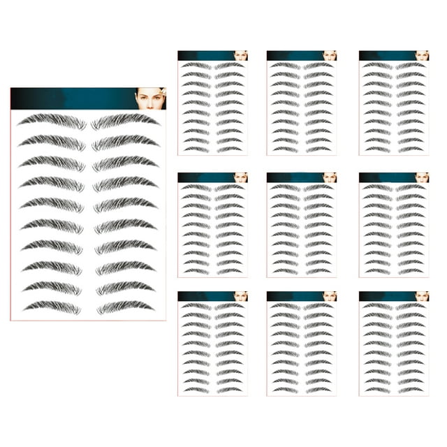 10 Sheets Brow Tattoo Stickers Tattoo Eyebrow Peel Off Temporary Tint ...