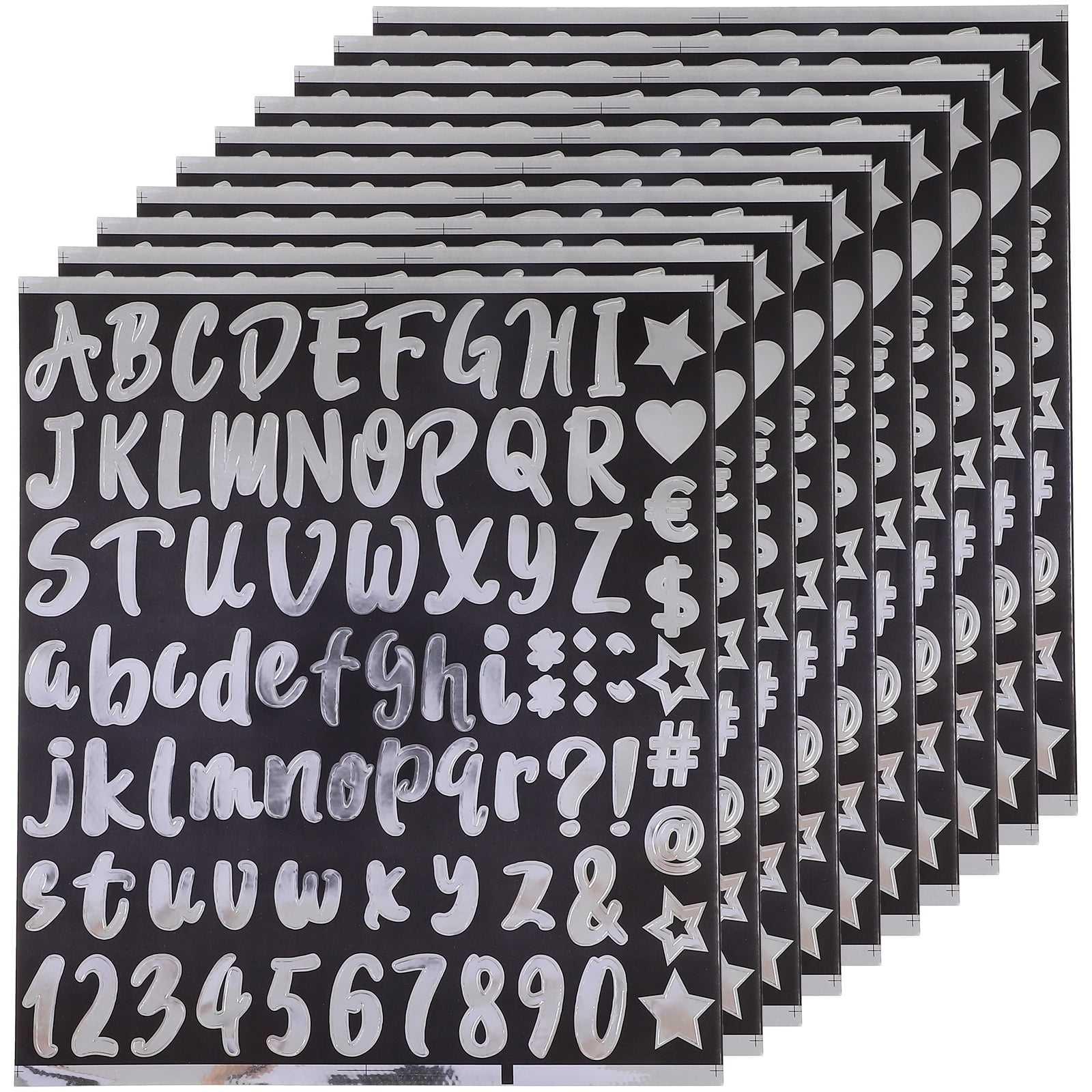 10 Sheets Capital Number and Letter Stickers Mailboxes Alphanumeric Kit ...