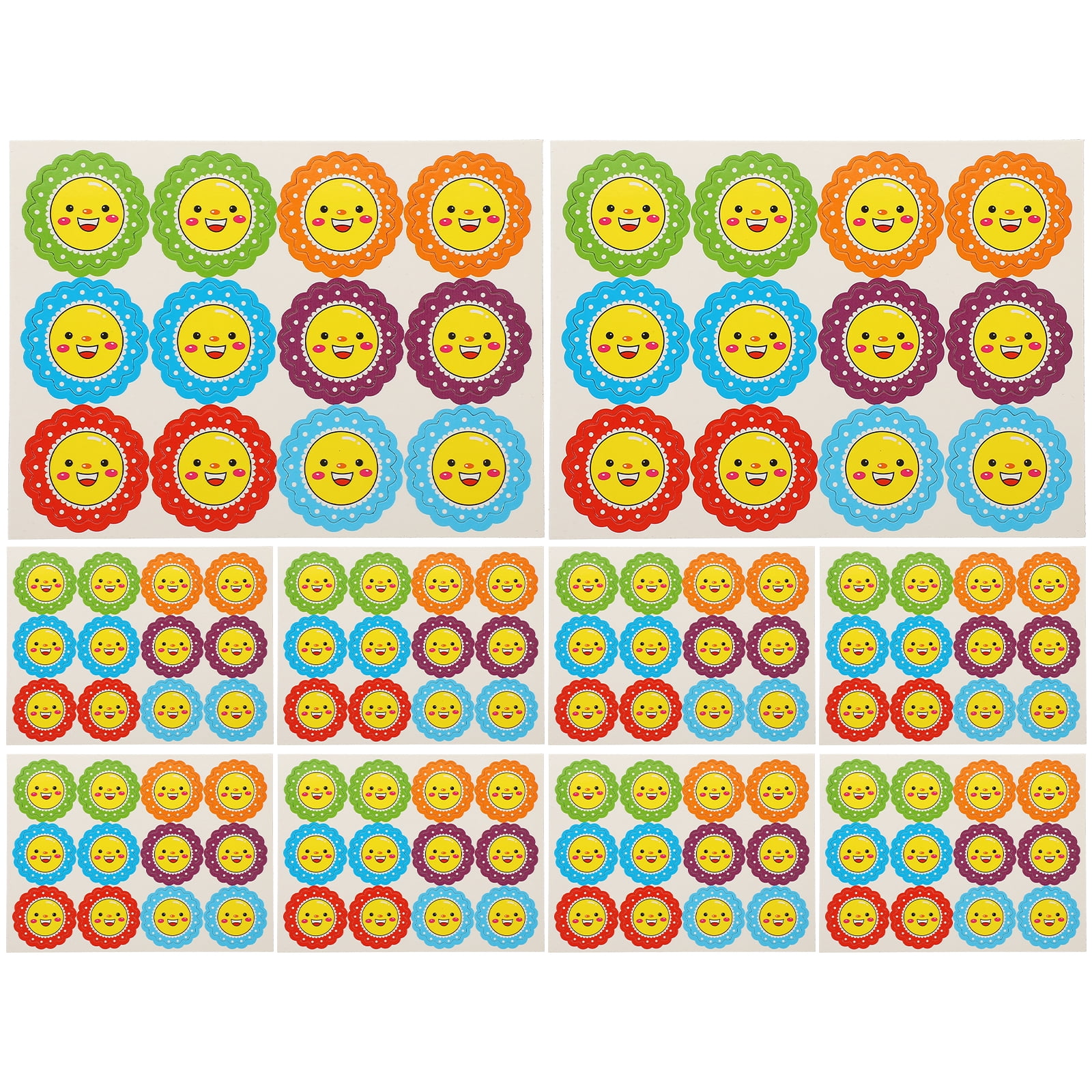 10 Sheets Cartoon Smile Magnets Reward Stickers Refrigerator Magnets ...
