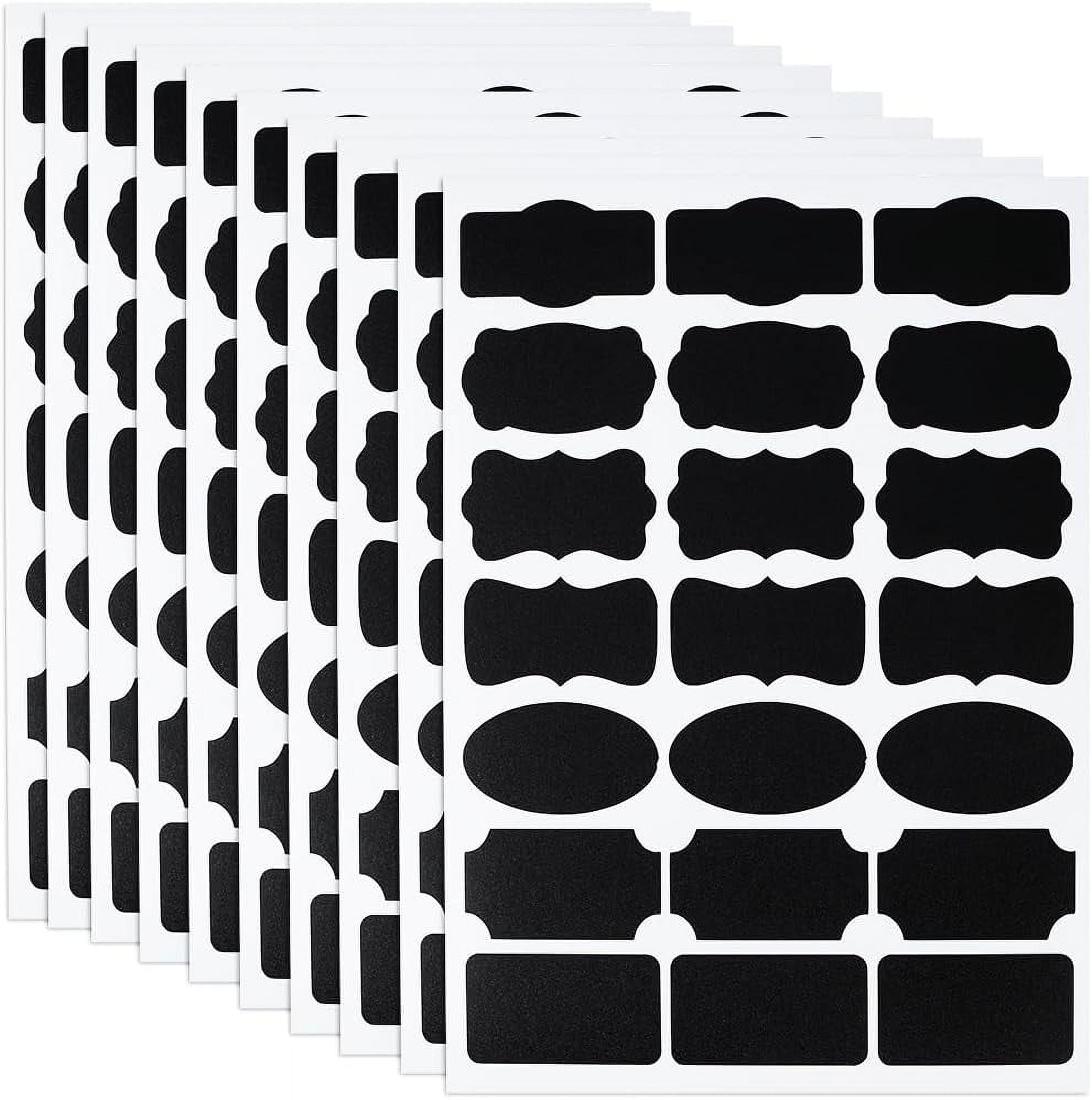 10 Sheets Chalkboard Labels Waterproof Reusable Blank Stickers Writable ...