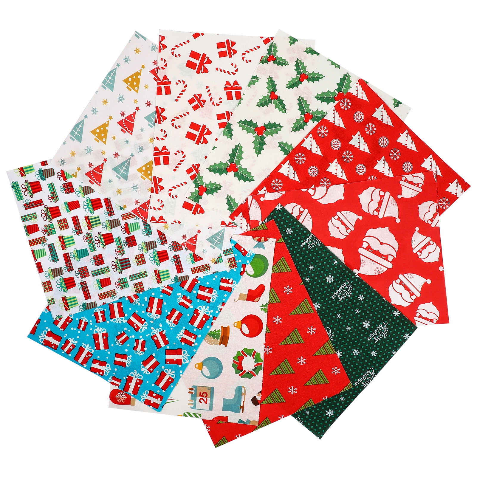 10 Sheets Christmas Cotton Fabric The Diy Material Cloth Group Head