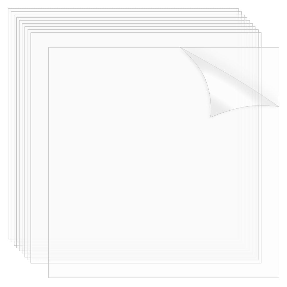 10 Sheets Clear PET Sheet 9.84 x 9.84 Inch Transparent 0.2mm Thin ...