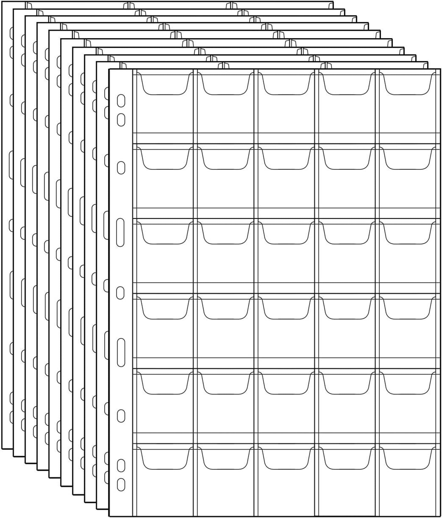 10 Sheets Coin Sleeves for Coin Album Binder,Bexikou 300 Pocket Coin ...
