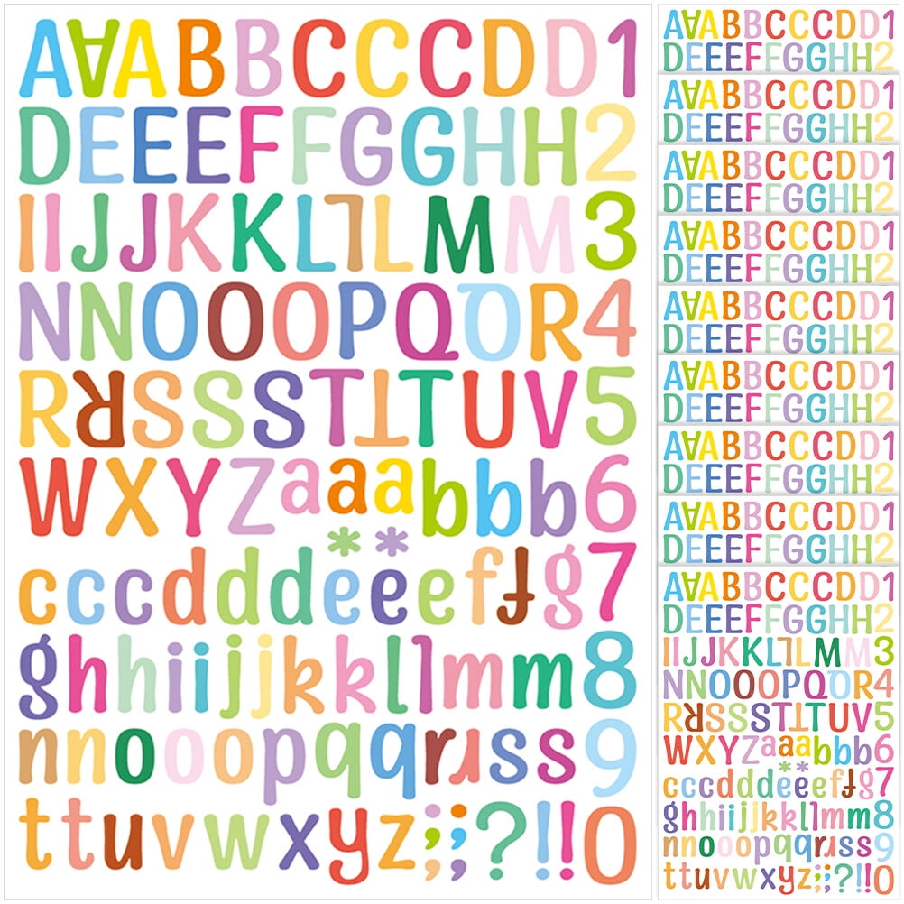 10 Sheets Colored Alphabet Stickers Decorative Letter Stickers Adhesive ...