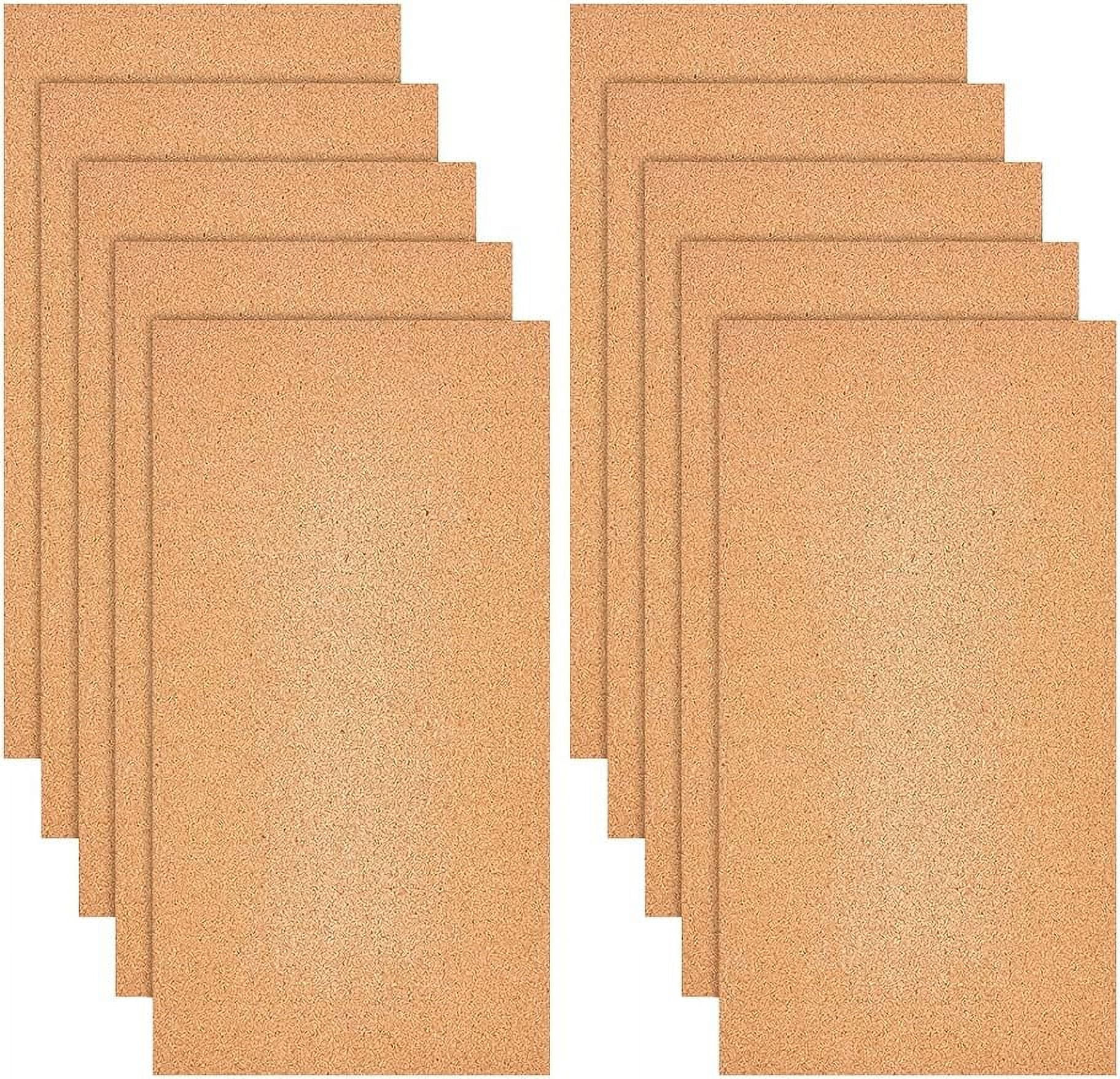 10 Sheets Cork Sheets 12x6.1 Inch Thin Cork Roll 1mm Thick Brown Cork Board Rectangle Cork Tiles ...