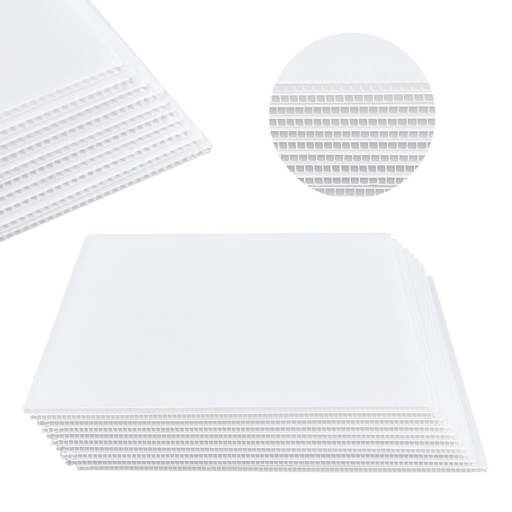 10 Sheets Corrugated Plastic Sheets 15.8x11.8inch Blank Yard Lawn Signs ...