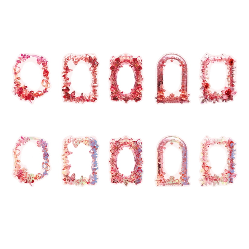 10 Sheets Crystal Museums Series Sticker Scrapbook Sticker Border ...