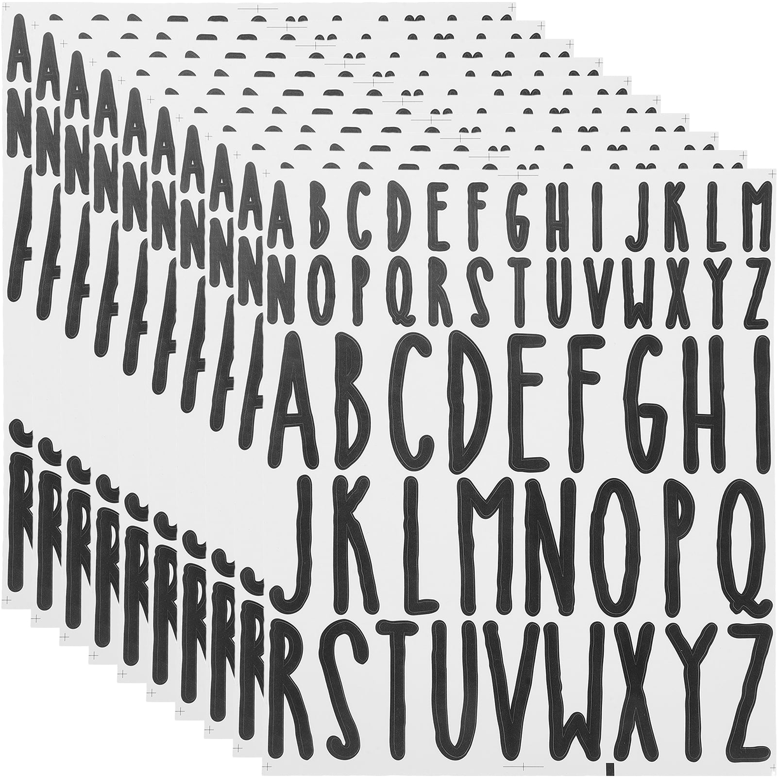 Black Adhesive Vinyl Letter Stickers for Decor 10 Sheets Removable ...