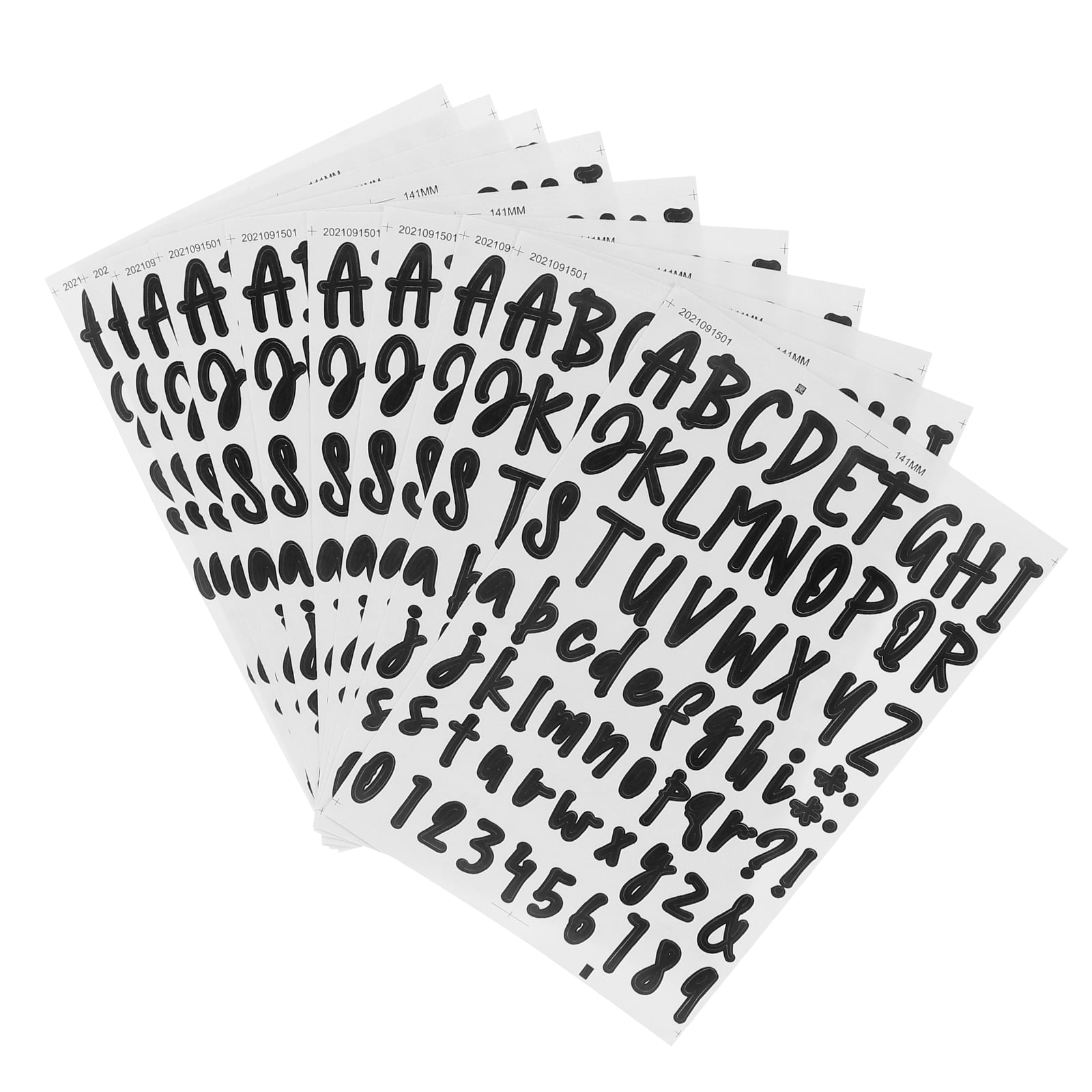 10 Sheets DIY Decal Labels Vinyl Sticker Paper Letter Stencils Black ...