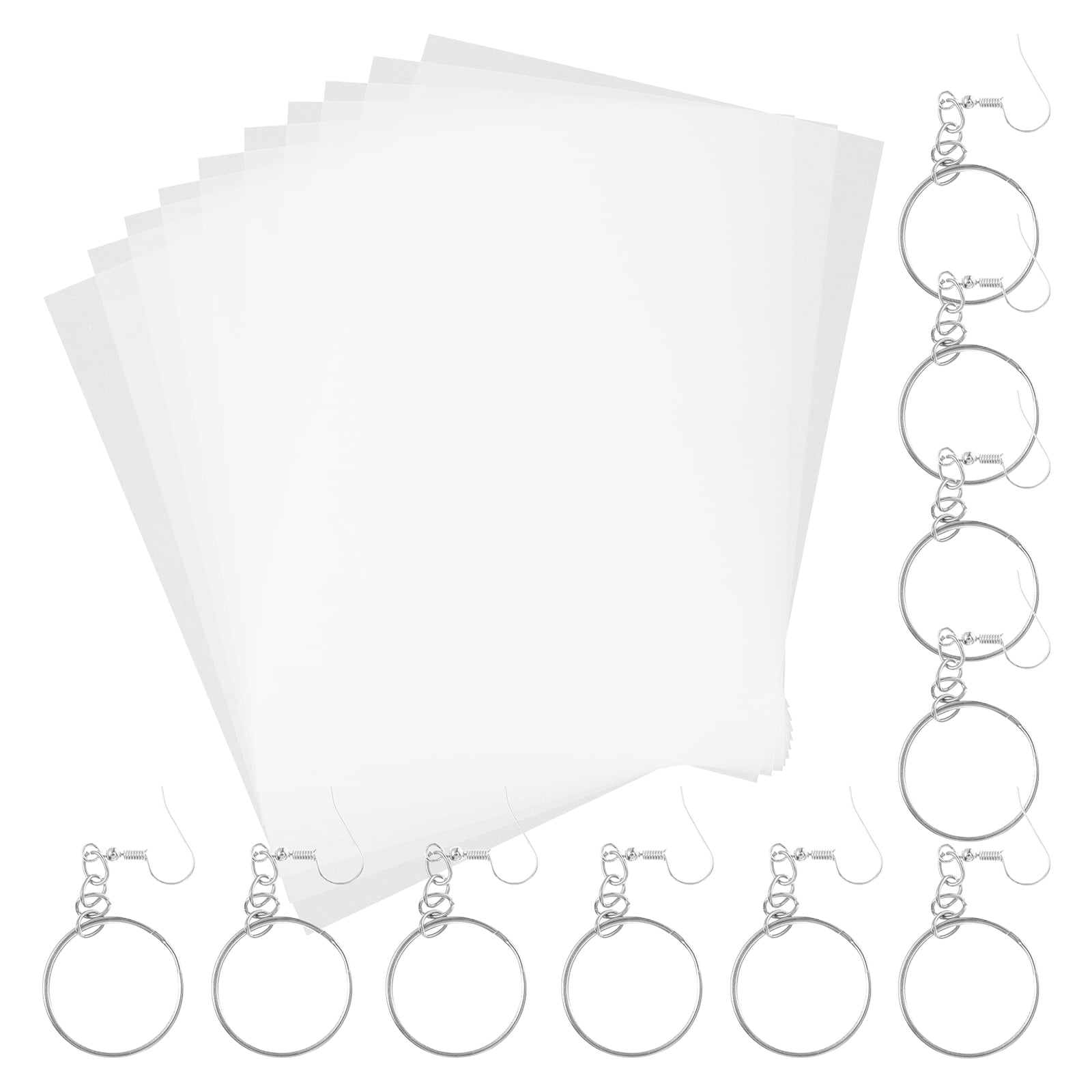 10 Sheets DIY Keychain Shrinkable Film Translucent Heat-shrinkable ...