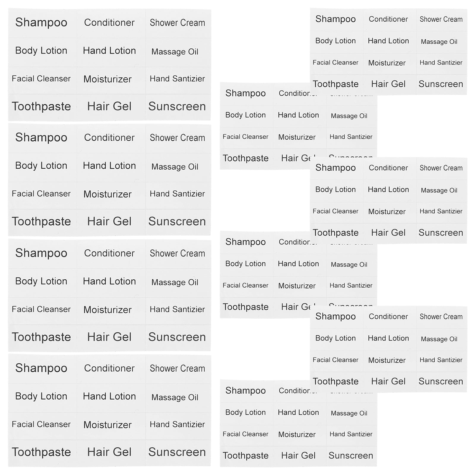 10 Sheets Dispensing Bottle Label Cosmetics Sub-bottle Stickers Compact ...