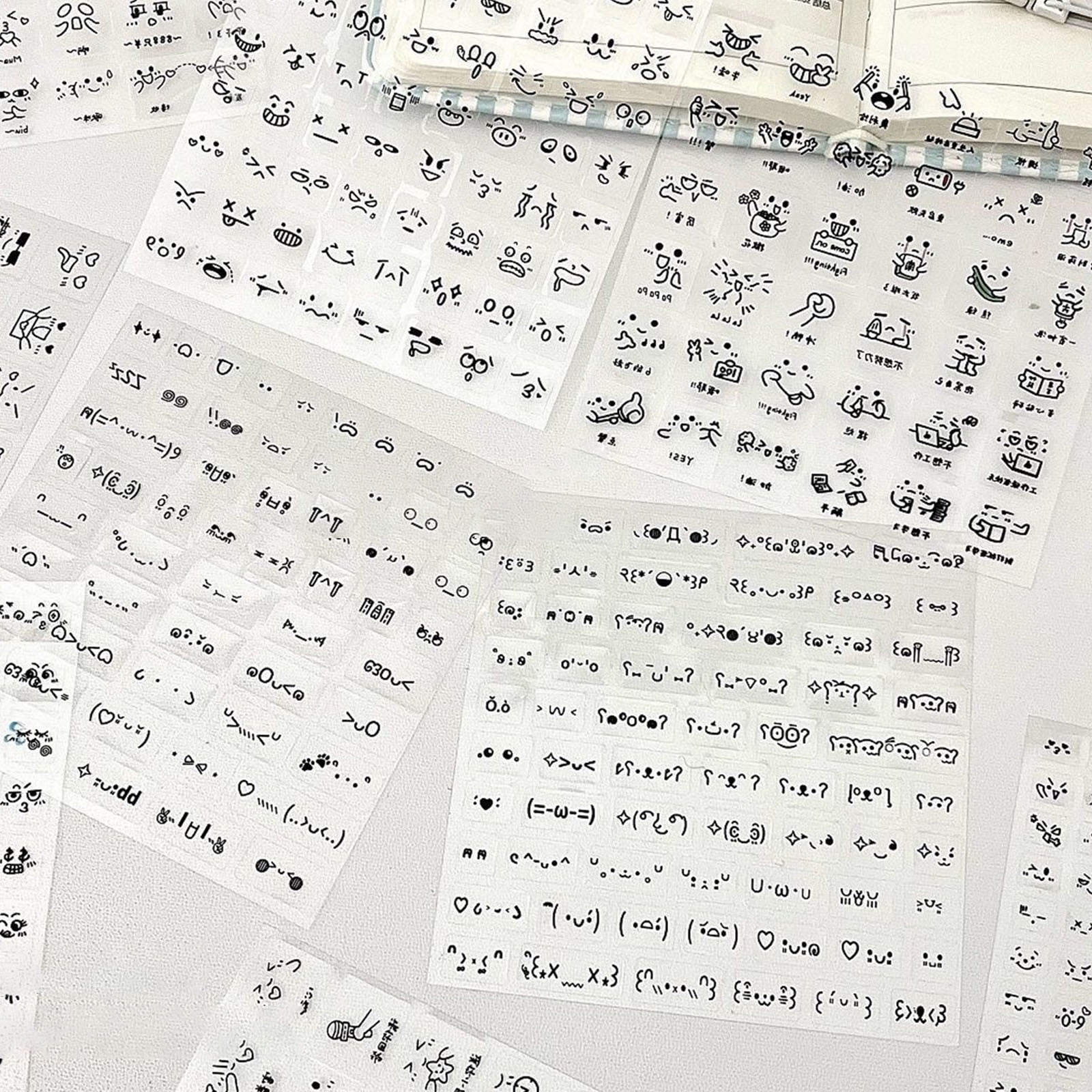 10 Sheets Emoticon Sticker Decorative Stickers Cartoon Stickers Lovely ...