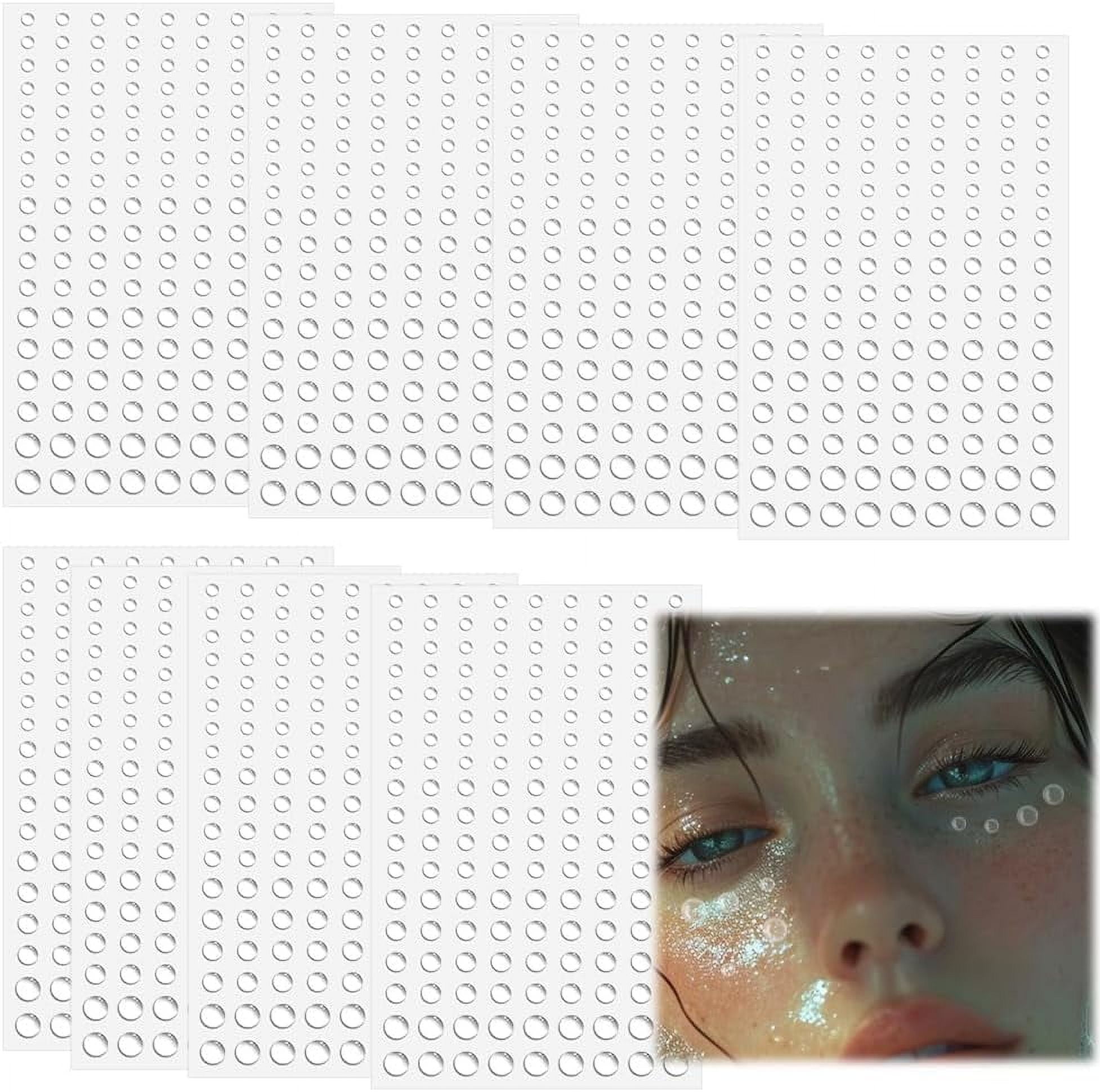 10 Sheets Face Rhinestone Stickers Makeup Diamonds Stickers Clear Self ...