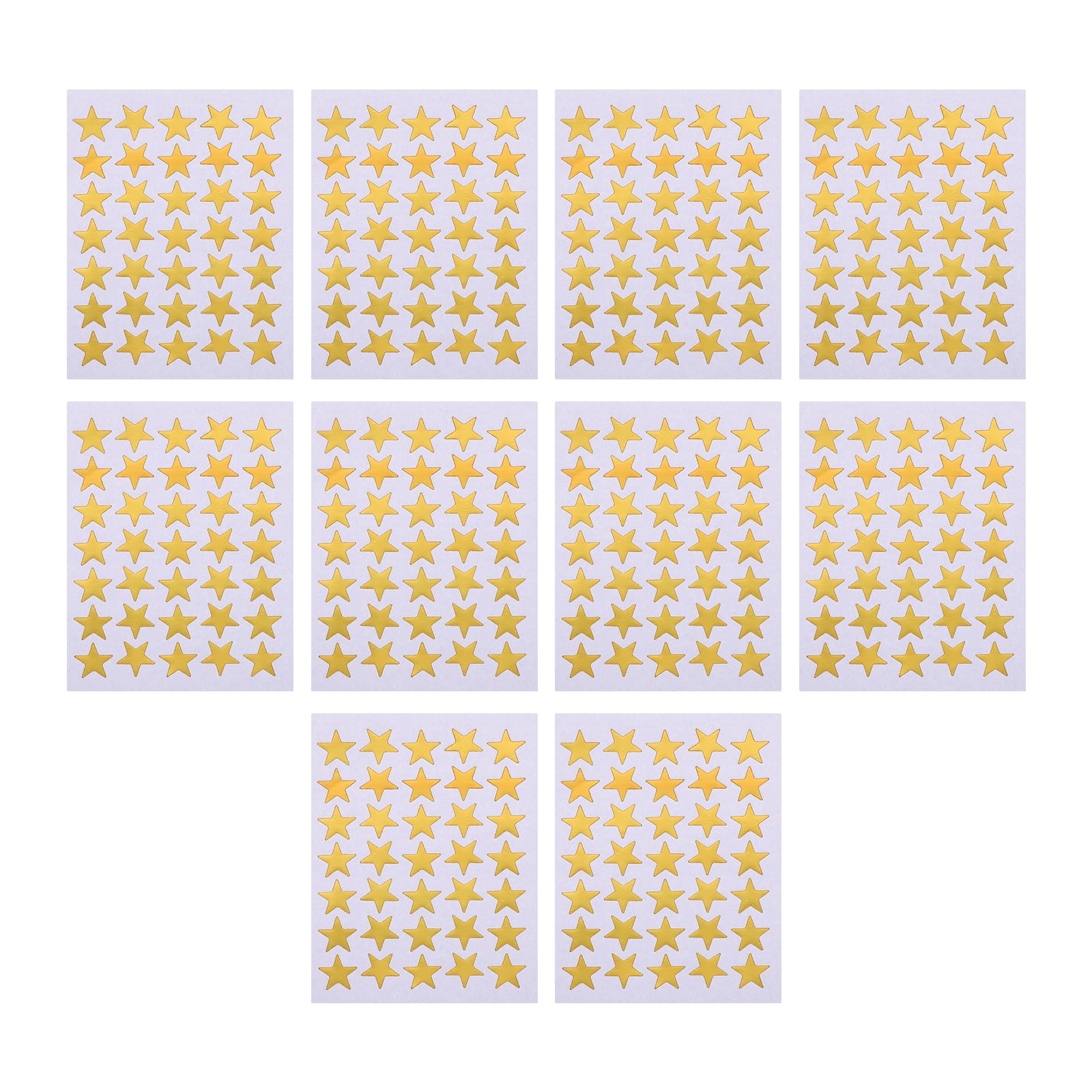 10 Sheets Five-pointed Star Stickers Golden Star Reward Stickers for ...