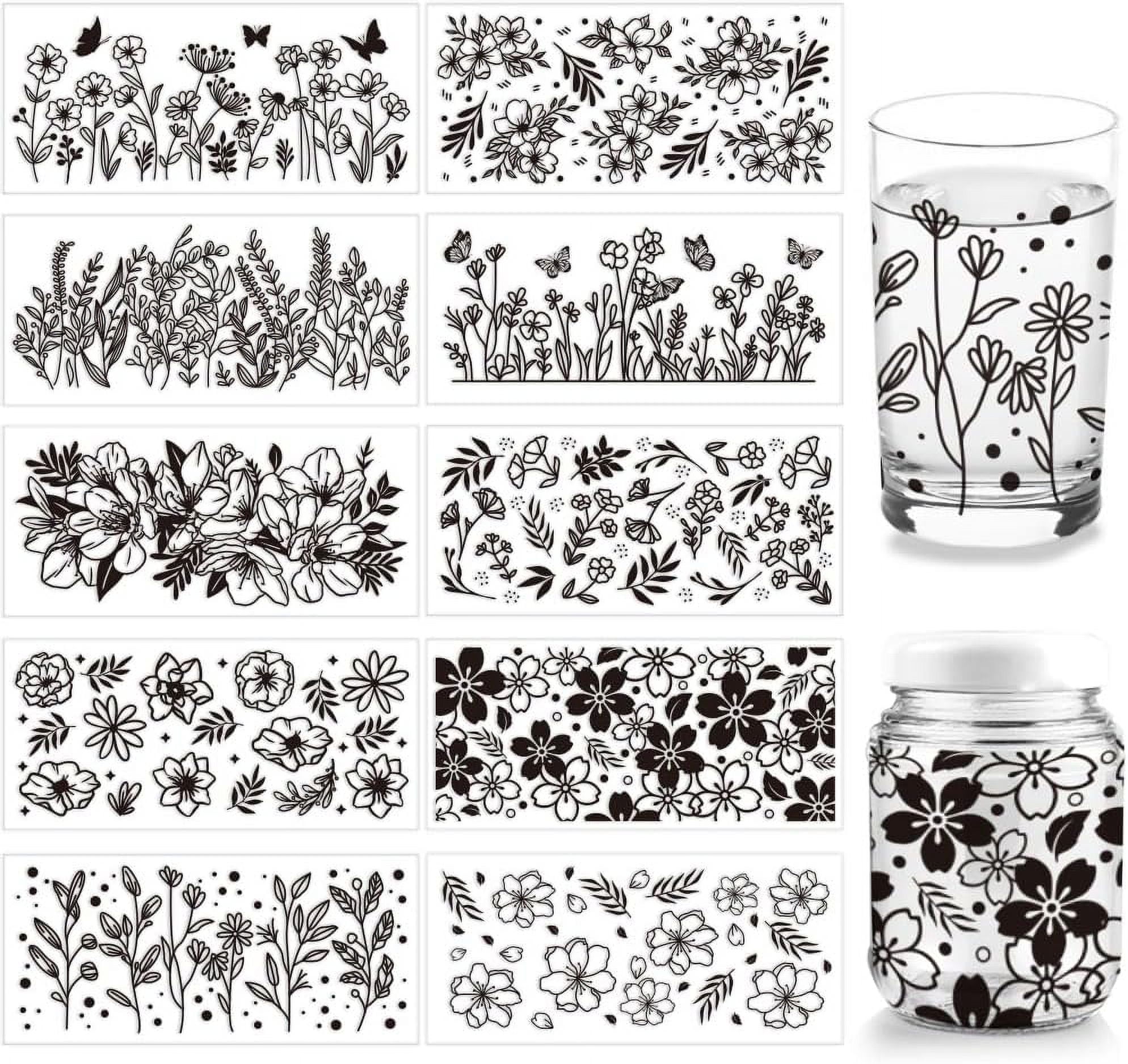 10 Sheets Flower UV DTF Cup Wrap Waterproof Floral UV DTF Transfer ...