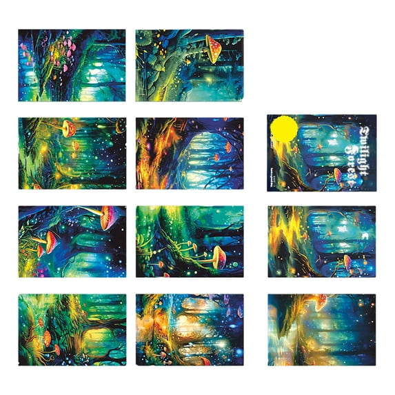 10 Sheets Forests Series Sticker Landscape Sticker Decorative Sticker ...