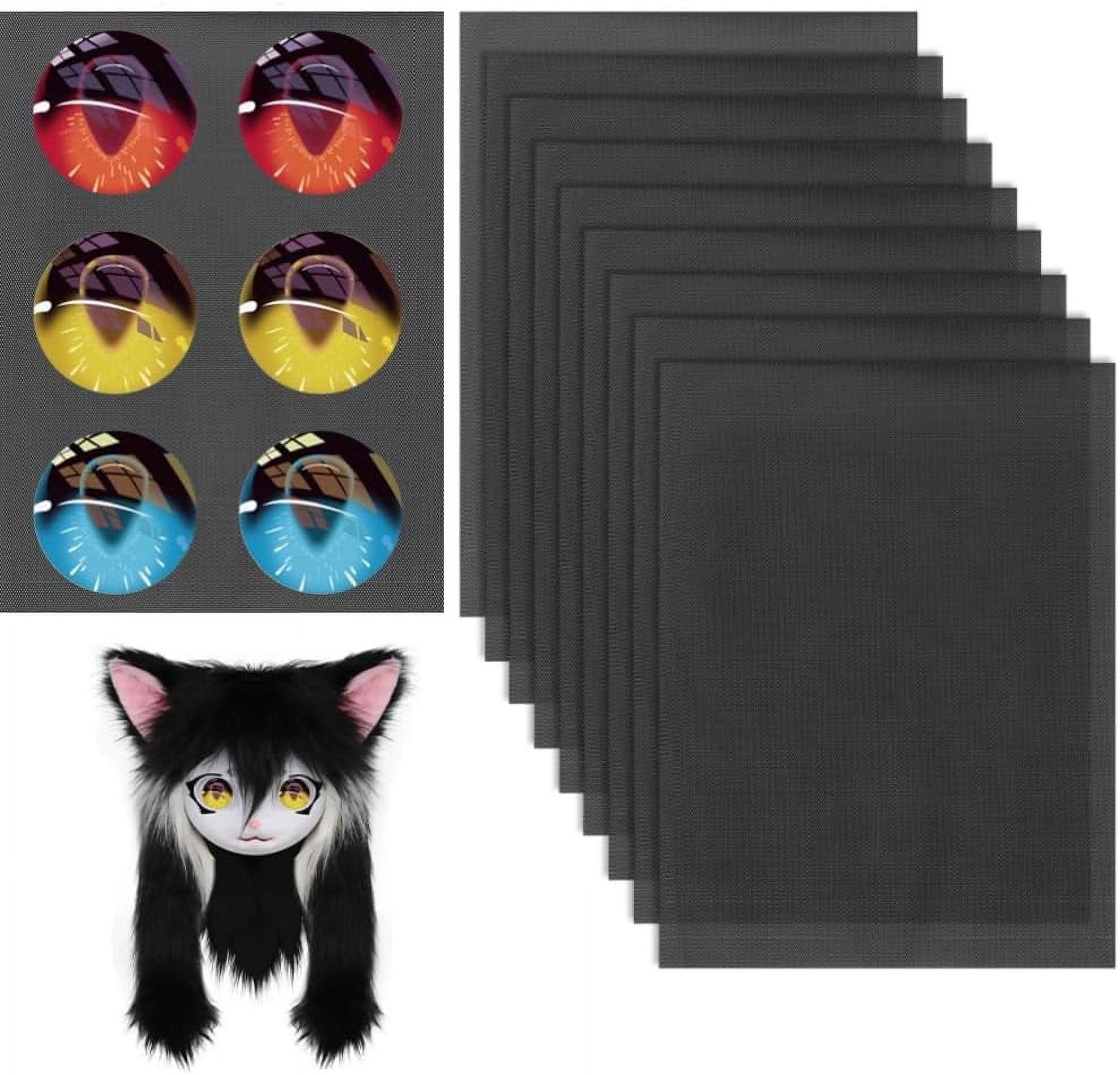 10 Sheets Fursuit Eye Mesh 11.8x8.6inch Black PVC Custom Eye Mesh 0.2mm ...