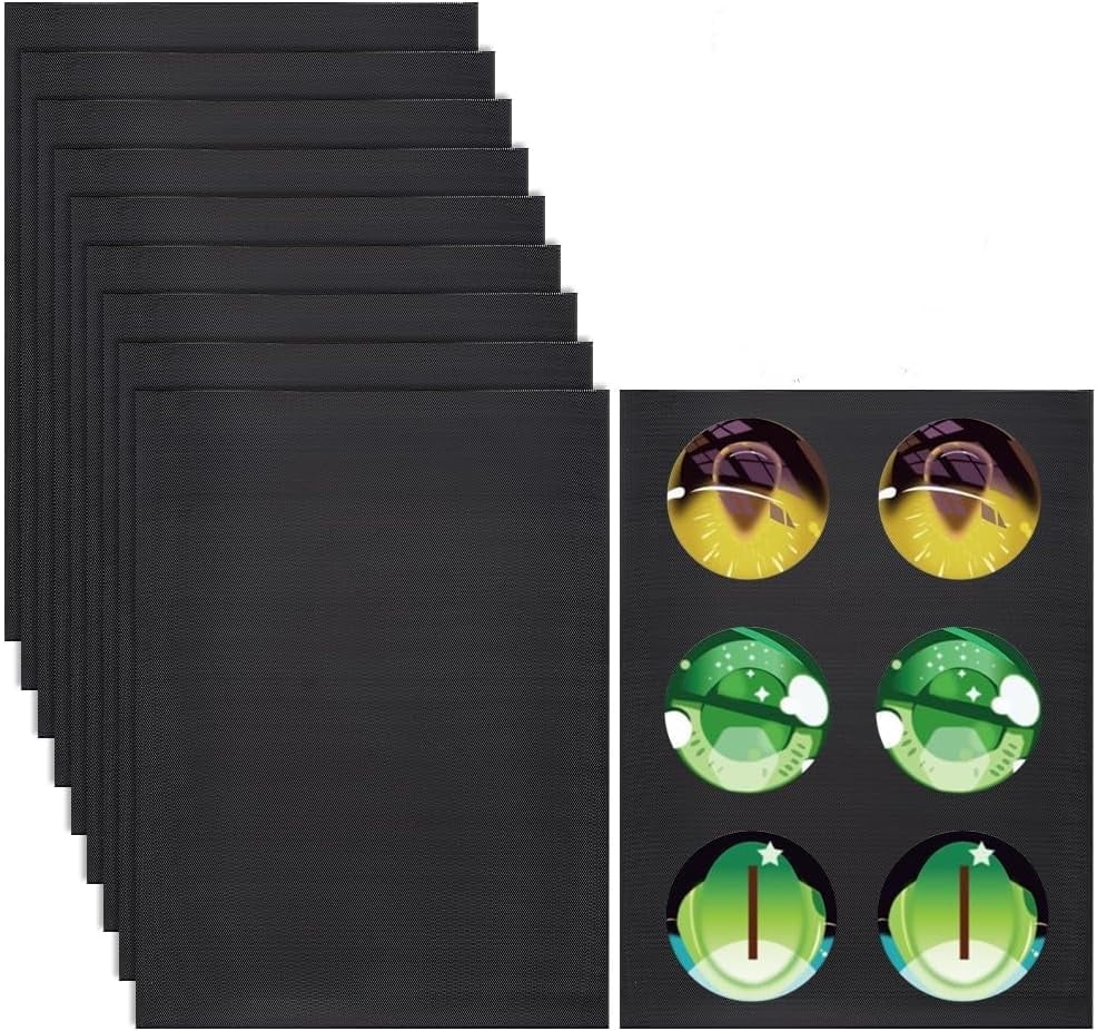 10 Sheets Fursuit Eye Mesh 11.8x8.6inch Black PVC Custom Net 0.2mm ...