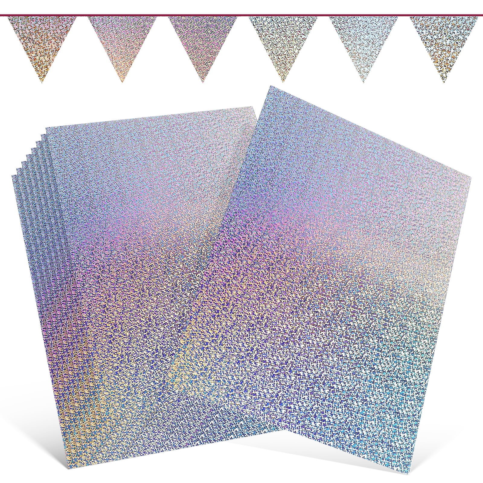 10 Sheets Glitter Cardstock Papers Holographic Paper Cardstock Paper ...
