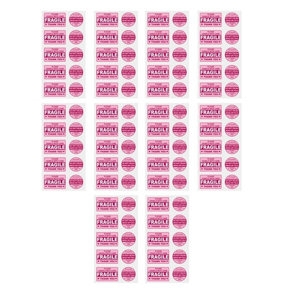 10 Sheets Handle with Care Fragile Sticker Shipping Labels Fragile ...