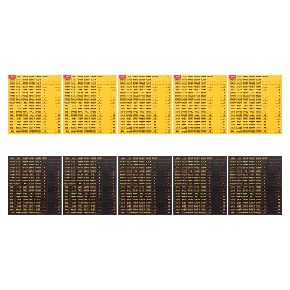 10 Sheets High-Visibility Box Label Self-Adhesive Sticker for Breaker ...