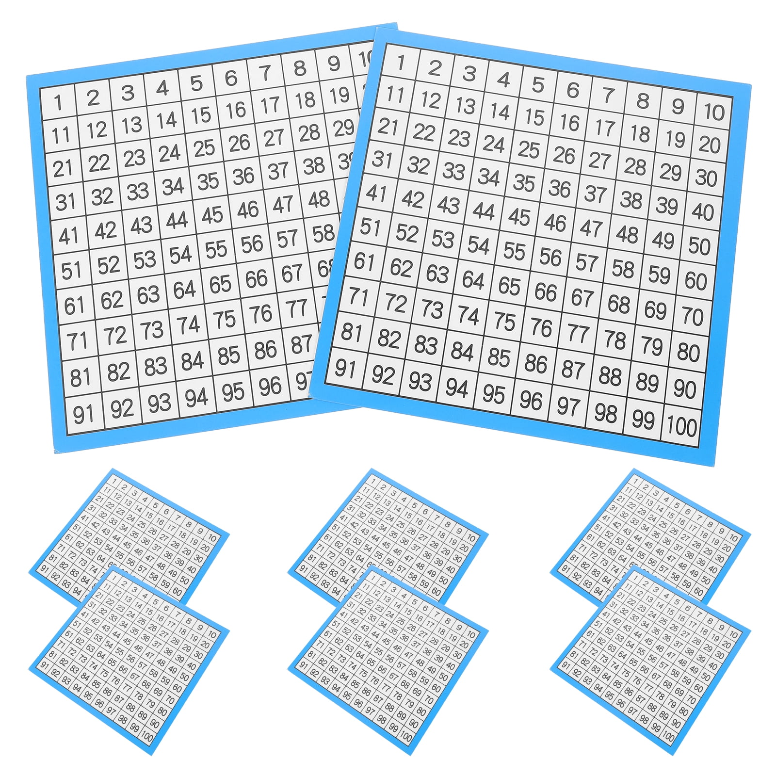 10 Sheets Hundreds Math Chart 1-100 Number Chart Math Supply Board ...