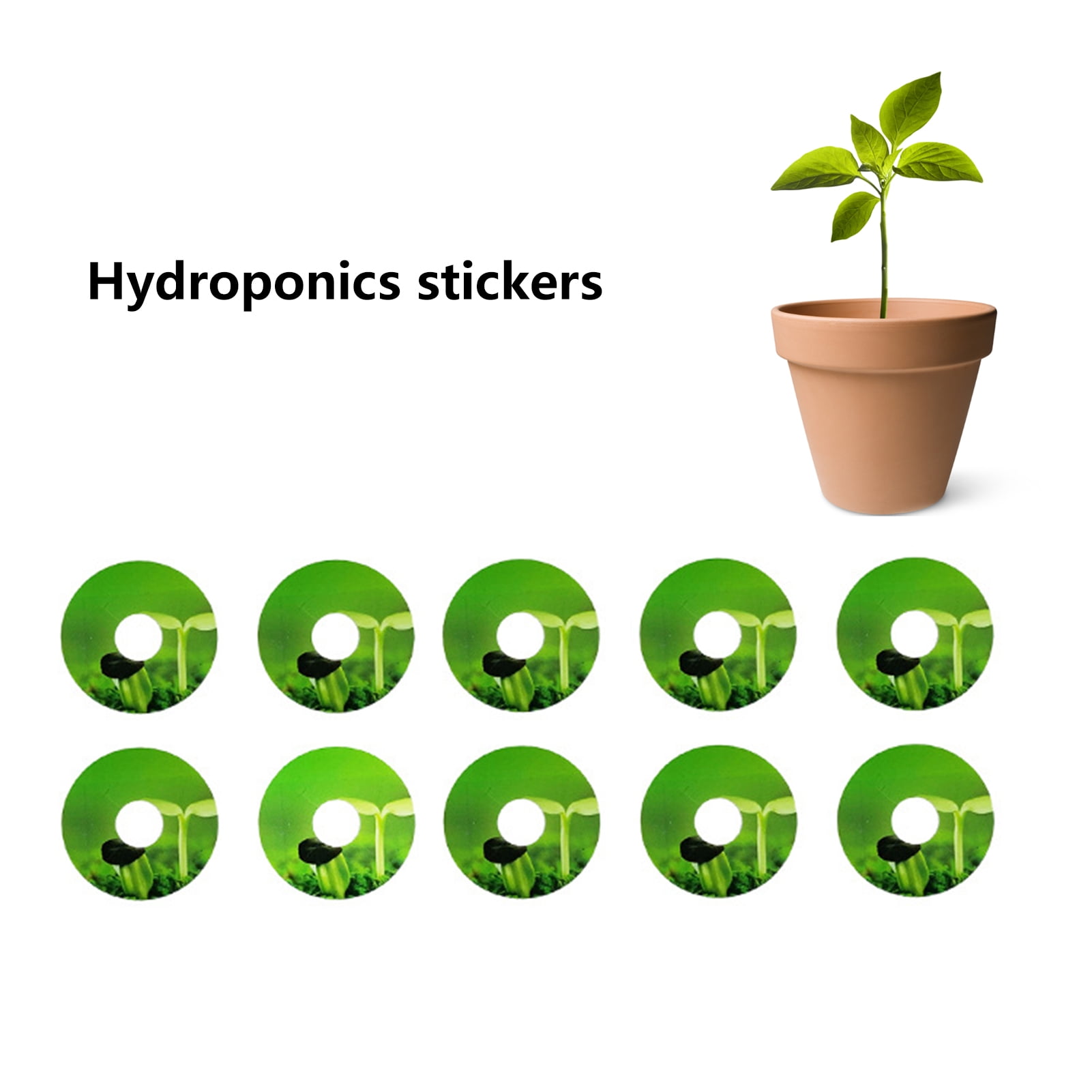 10 Sheets Hydroponic Plant Label Self-Adhesive Round Shape PVC ...