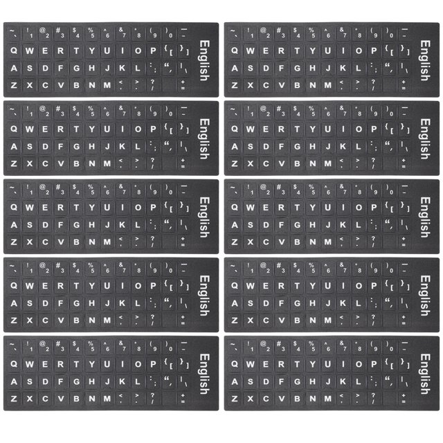 10 Sheets Keyboard Sticker English Keyboard Letter Sticker Language ...