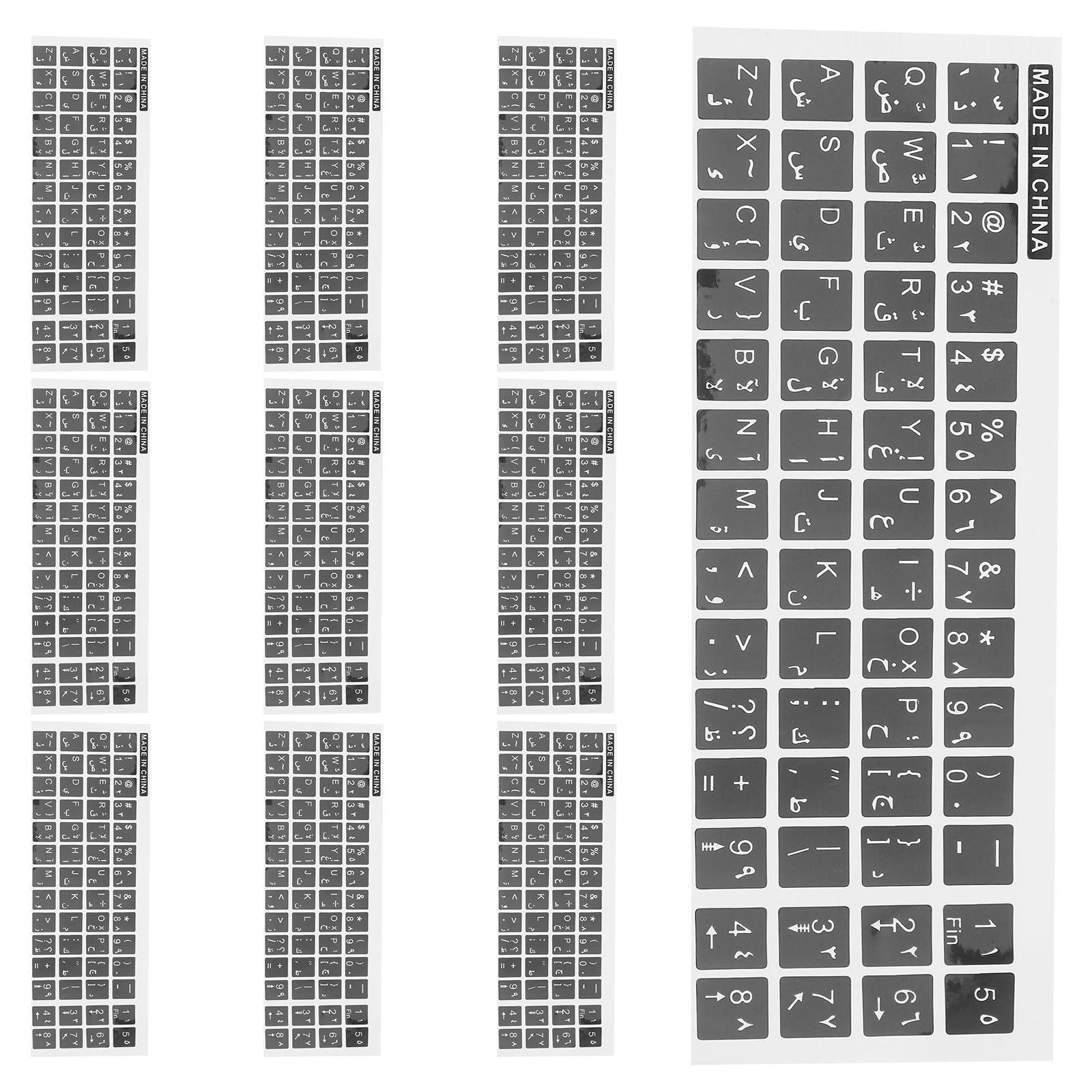 10 Sheets Keyboard Stickers for Computer Alphabet Letter Decals Black ...